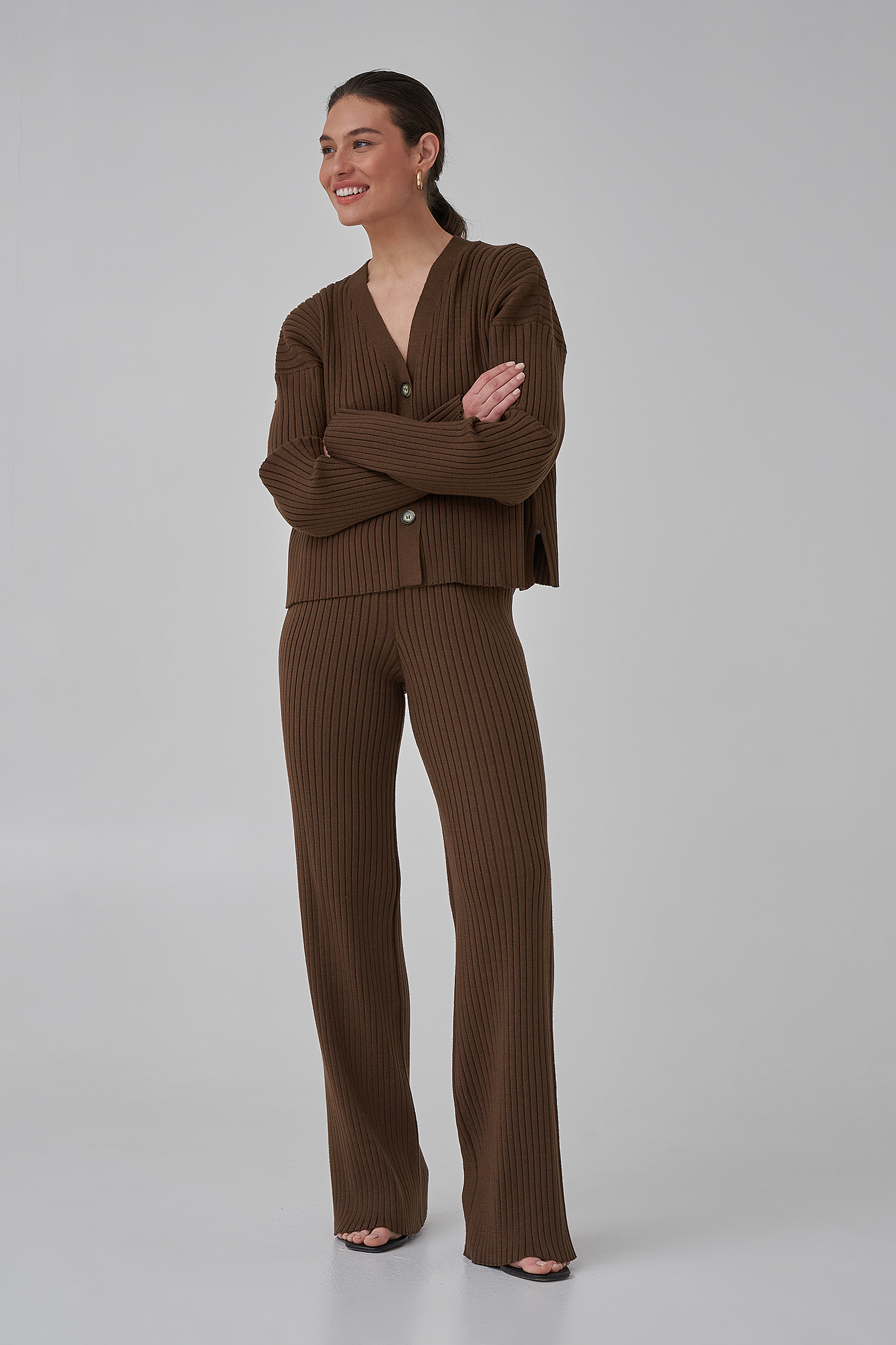 Ribbed Pants Brown | na-kd.com