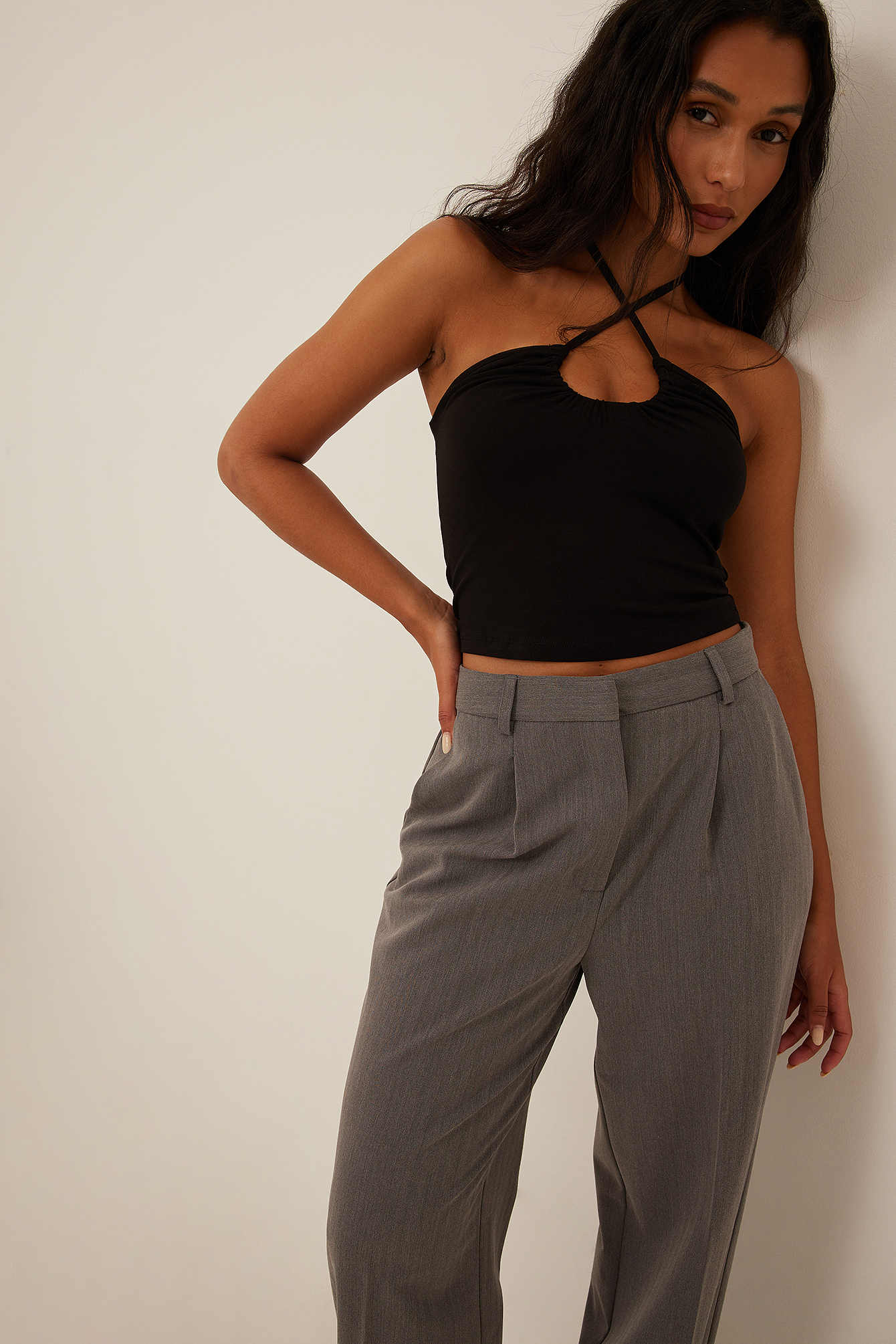 Keyhole Neckline Top Black | na-kd.com