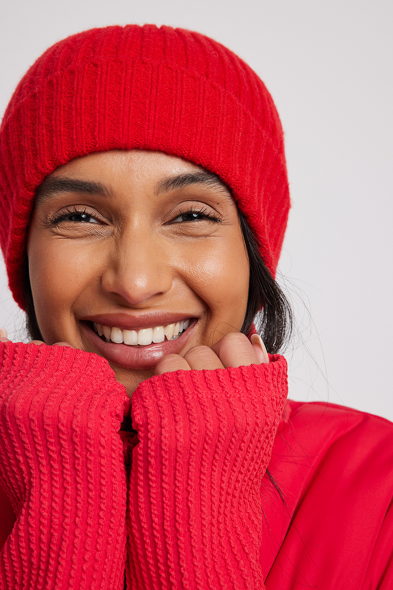 Knitted Beanie Red | NA-KD
