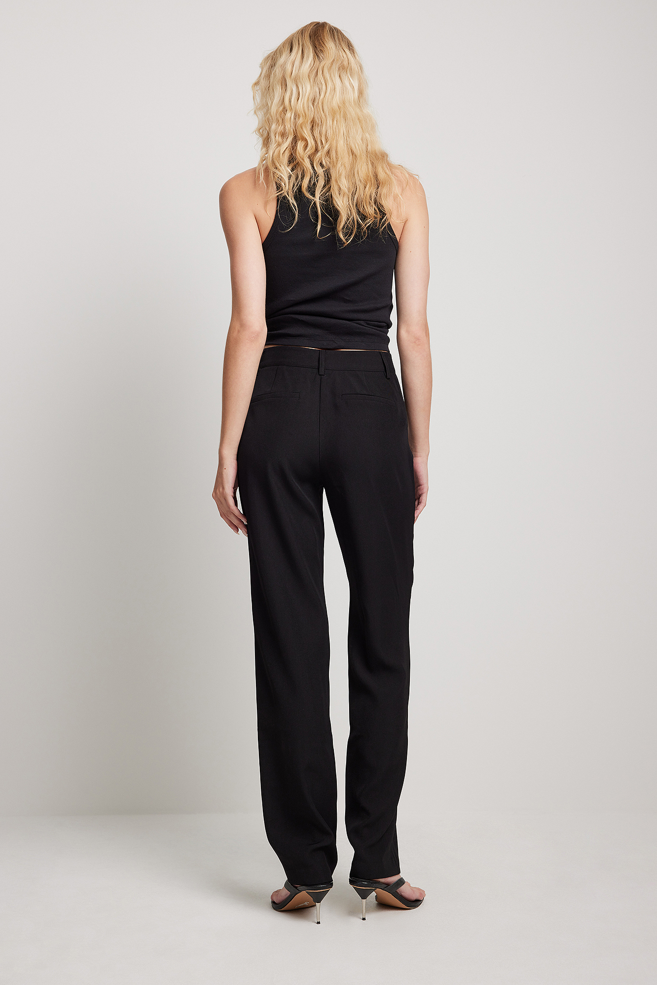 Lace Up Front Detail Suit Pants Black Na