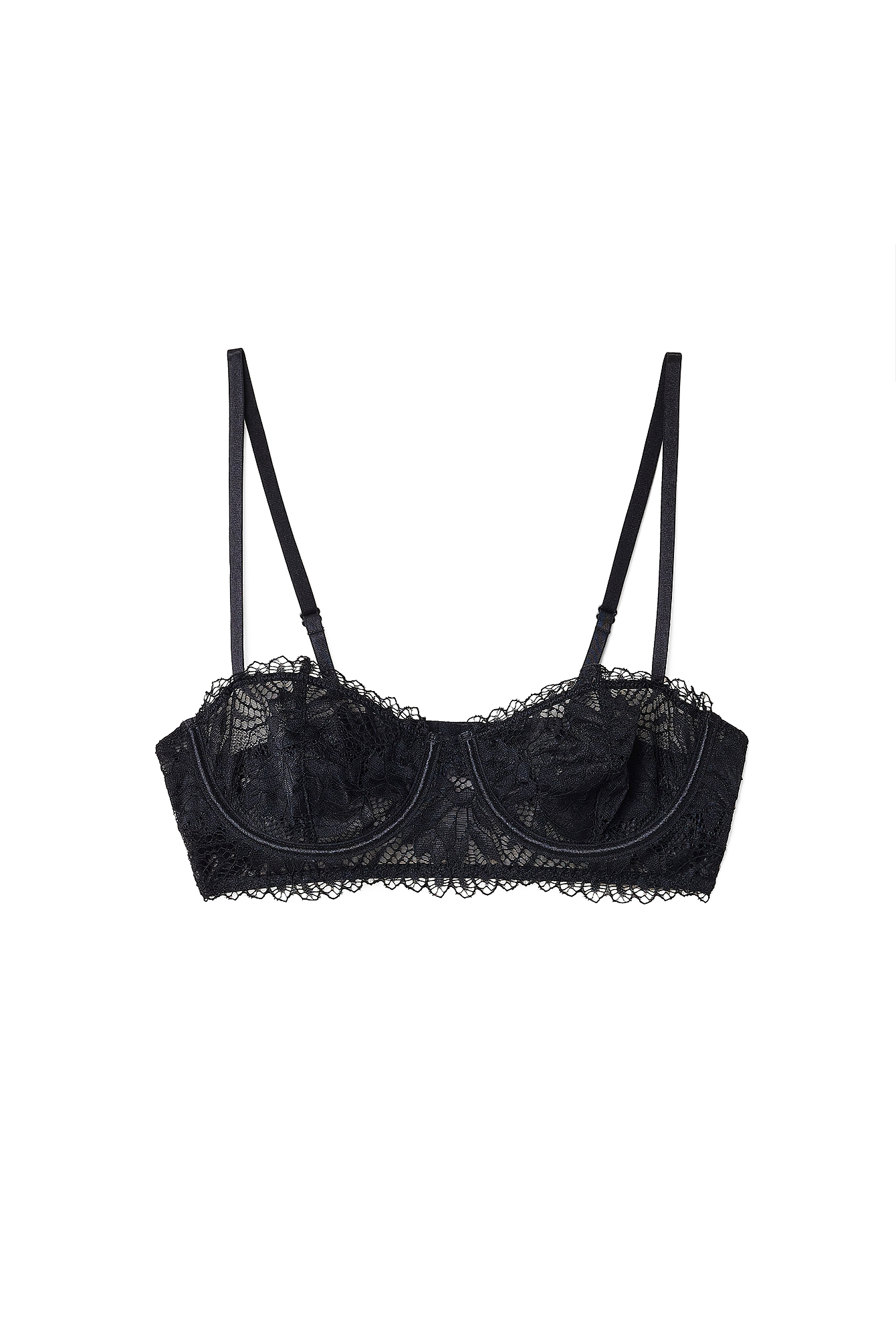 Balkonette-BH mit Spitze Schwarz | NA-KD