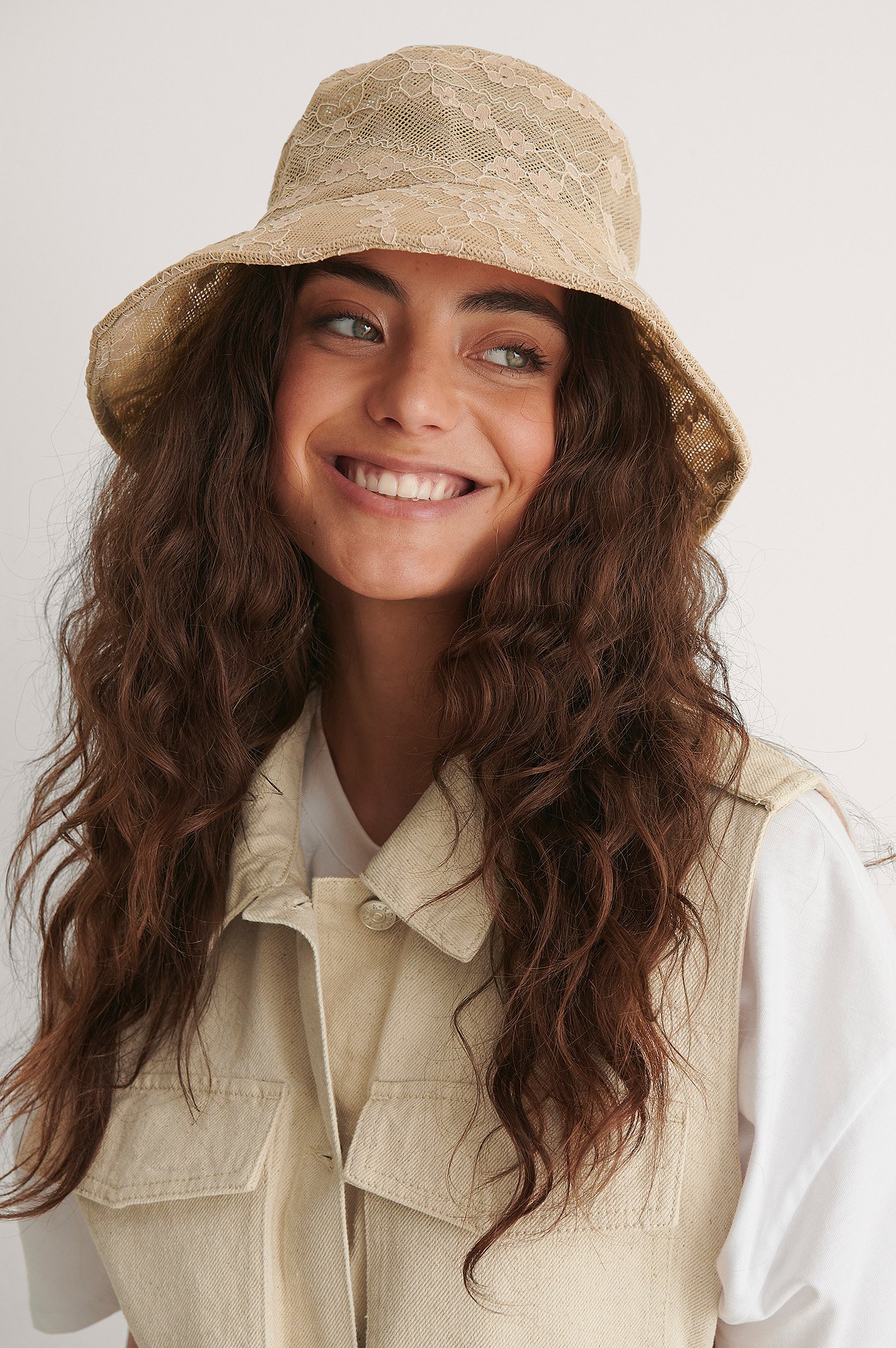 Bleached Denim Cap Beige | na-kd.com