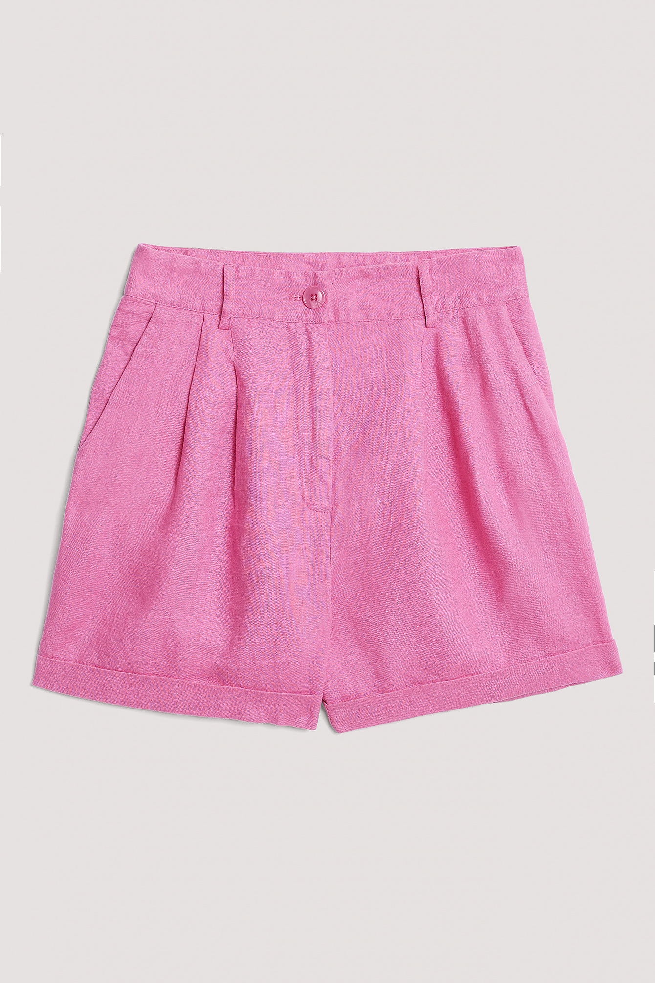 Linen Folded Shorts Pink | NA-KD