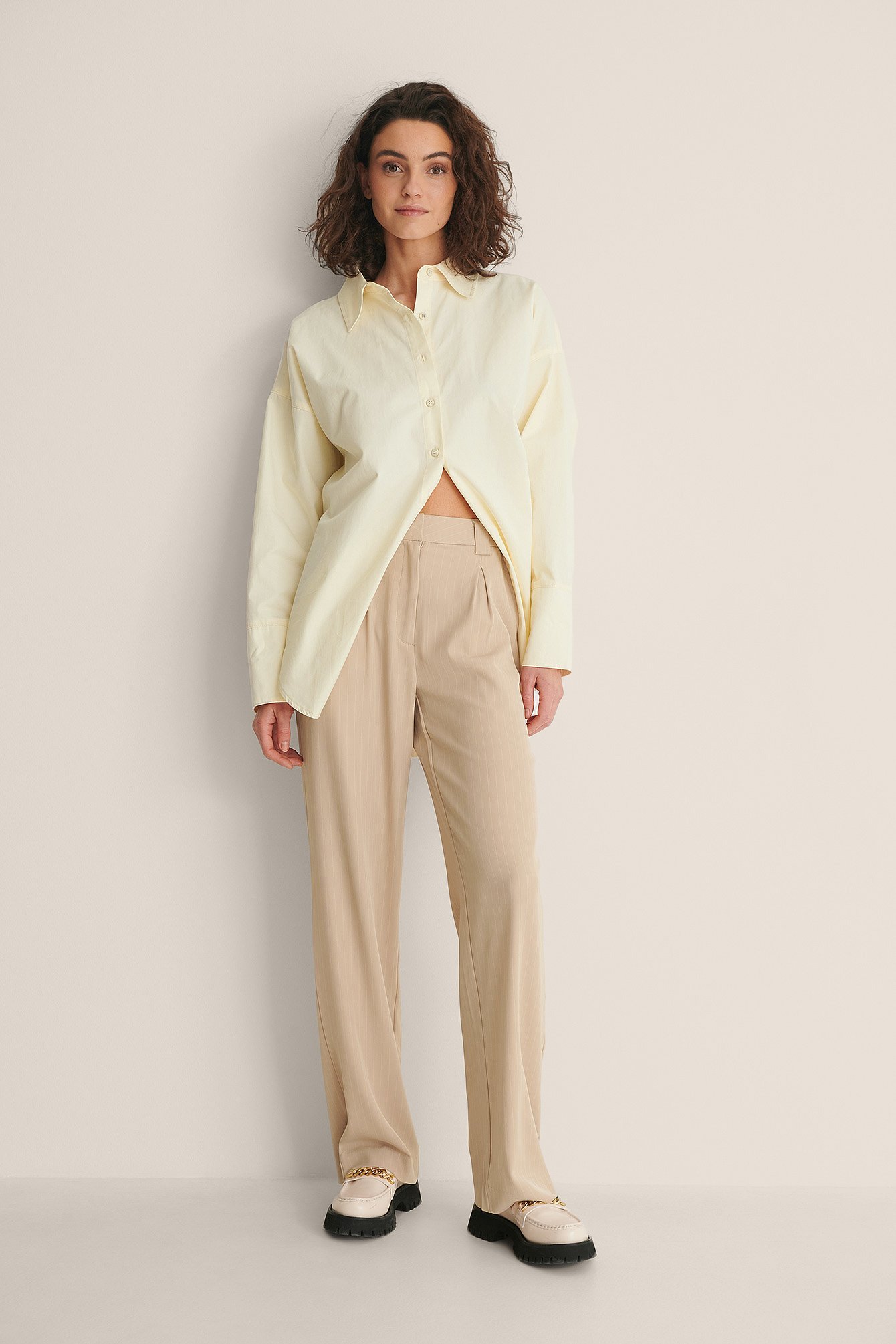 Side Slit Tailored Pants Beige | na-kd.com