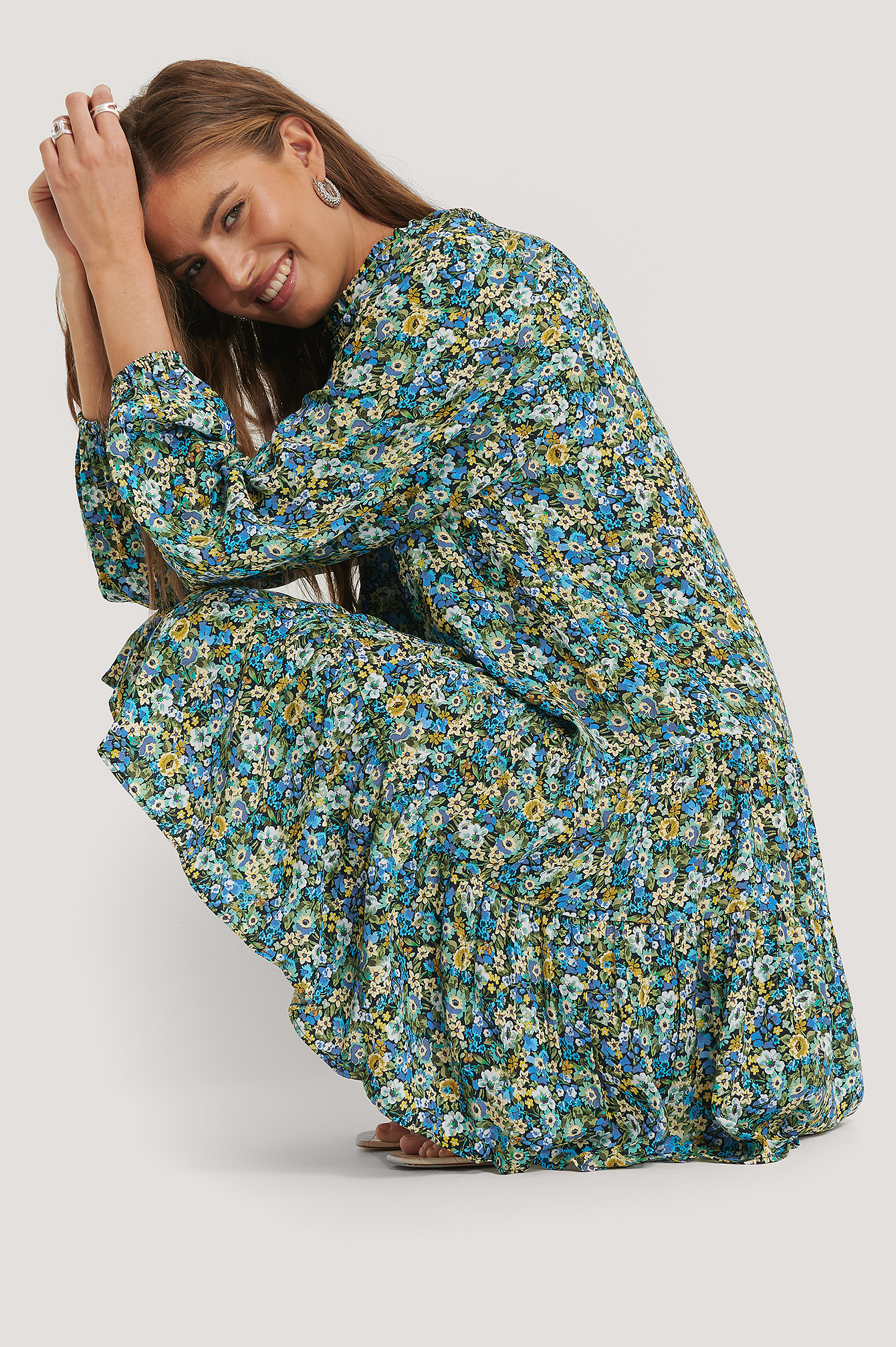 Klänning Med Lång Ärm Flerfärgad | NA-KD