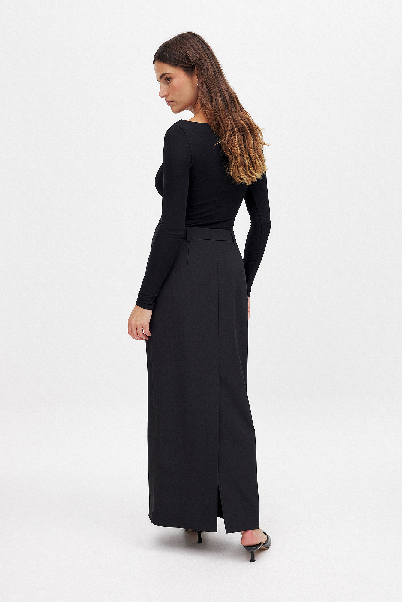 Maxi Belt Loop Detail Skirt Black | NA-KD