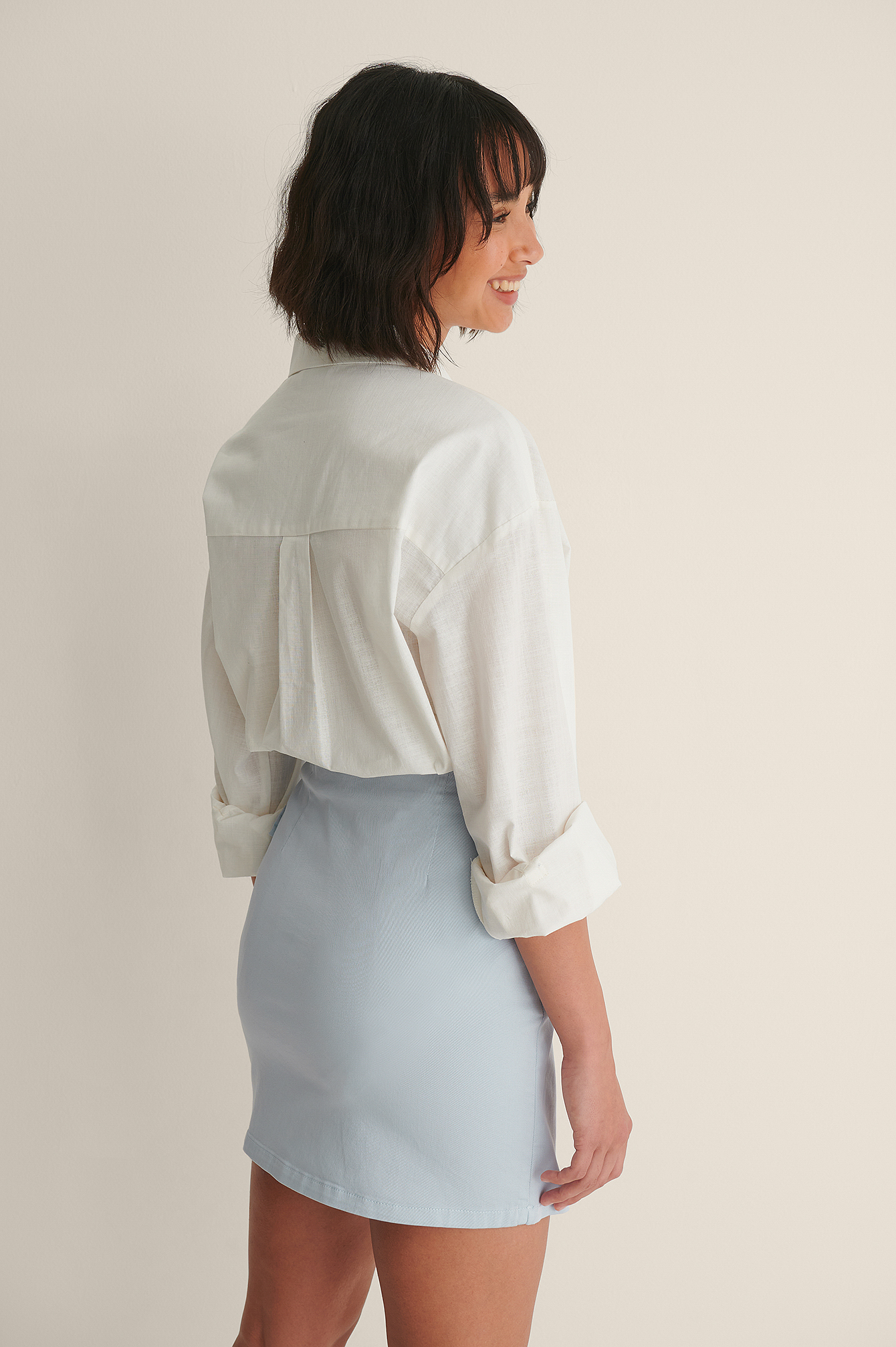 Wrapped Mini Skirt Blue | na-kd.com