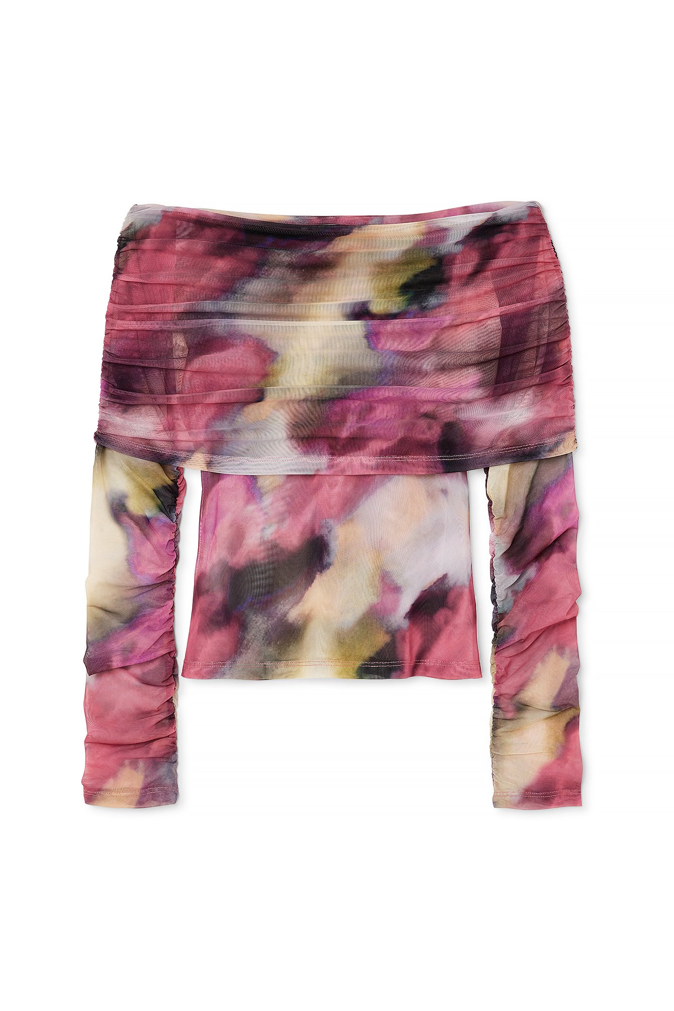 Mesh Off Shoulder Top Multicolore | NA-KD