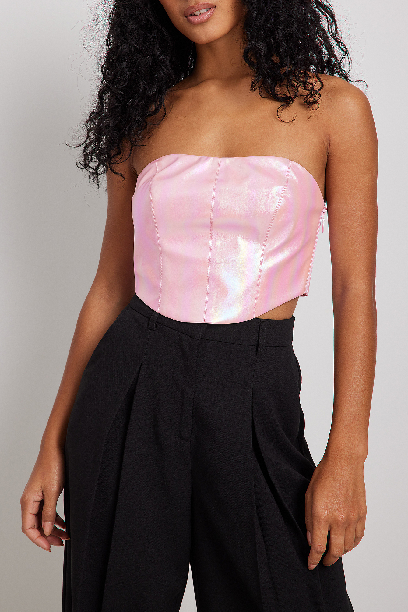Metallic PU Tube Top Pink | NA-KD