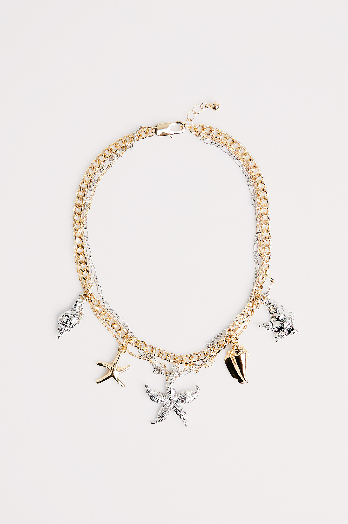 Multichain Locket Anklet Silver | NA-KD