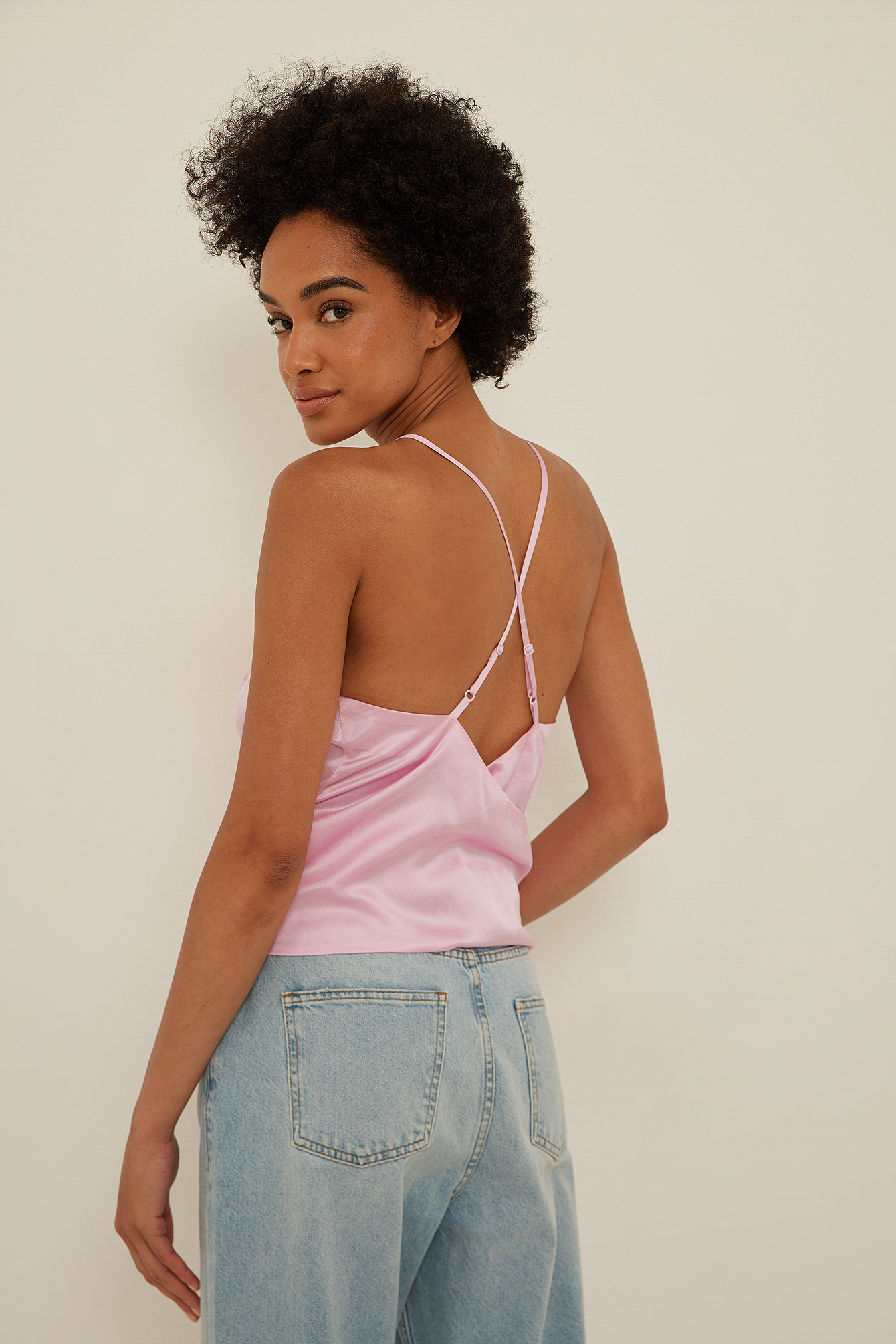 Recycled Satin Singlet Pink | na-kd.com