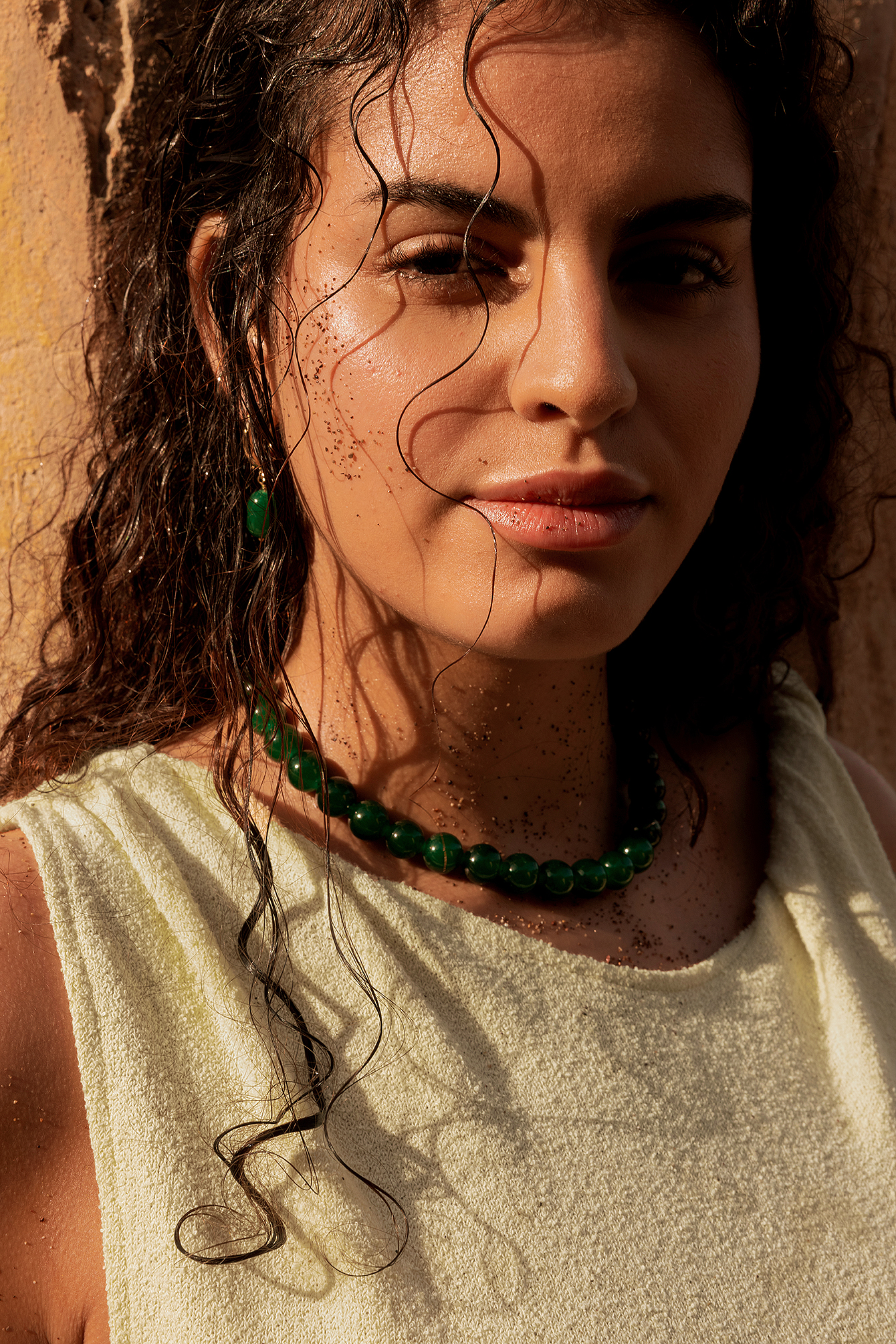 Big Stone Bead Necklace Green Na Kd