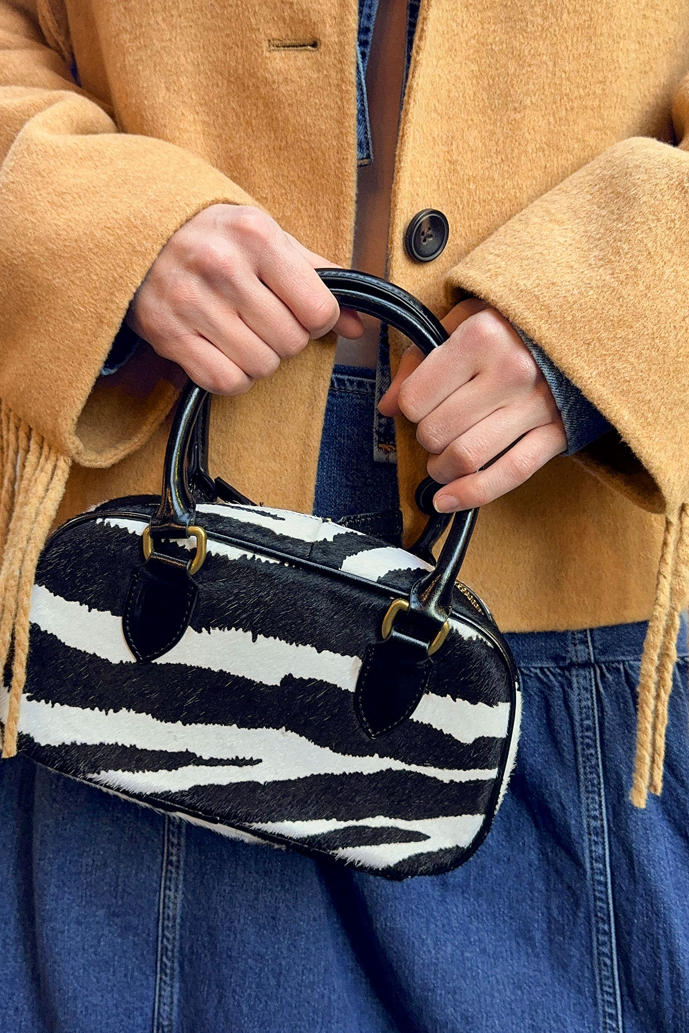 Squared Zebra Handbag Multicolor | NA-KD