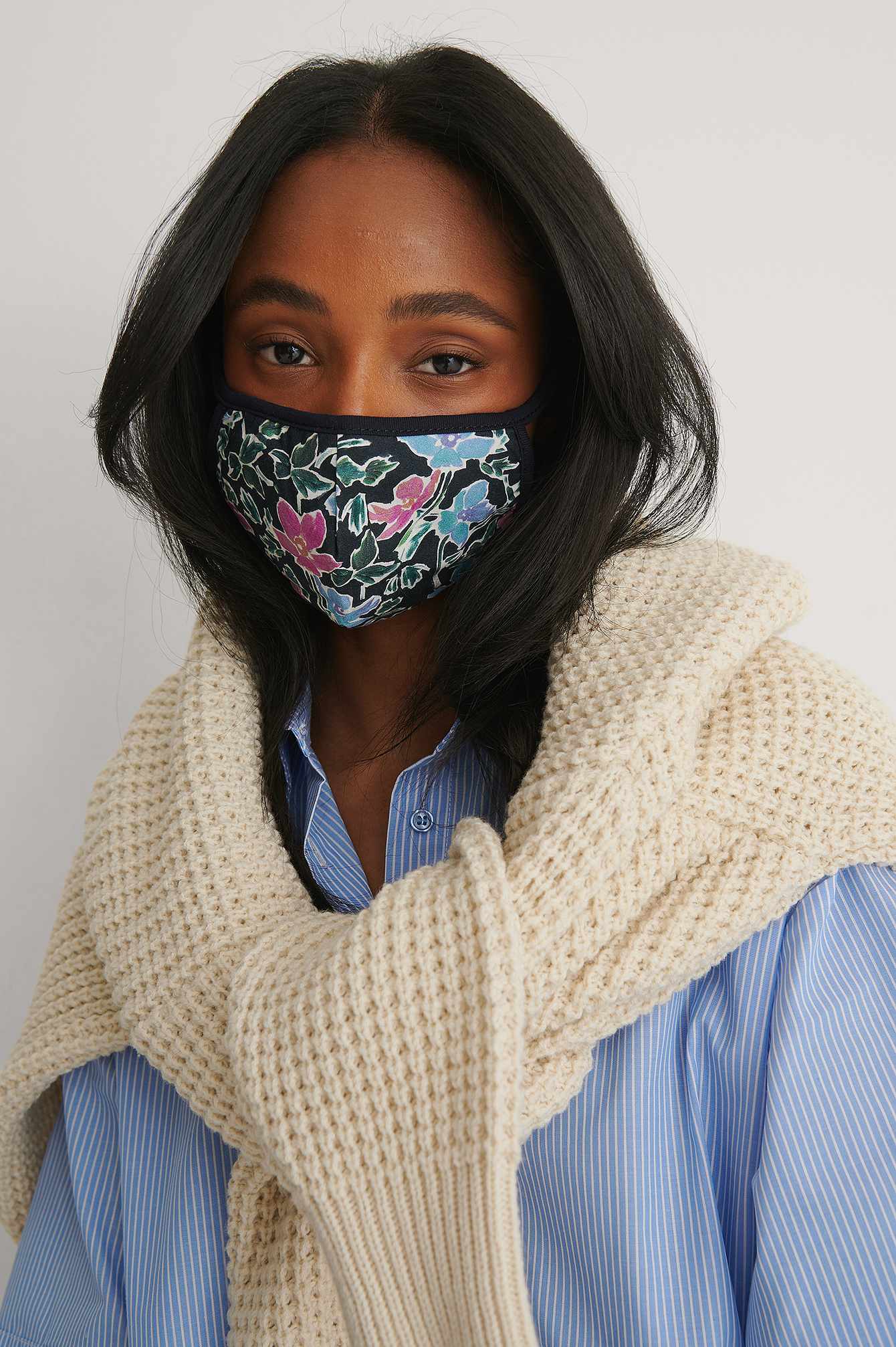 2-Pack Dark Flower Fitted Masks Multicolor | NA-KD