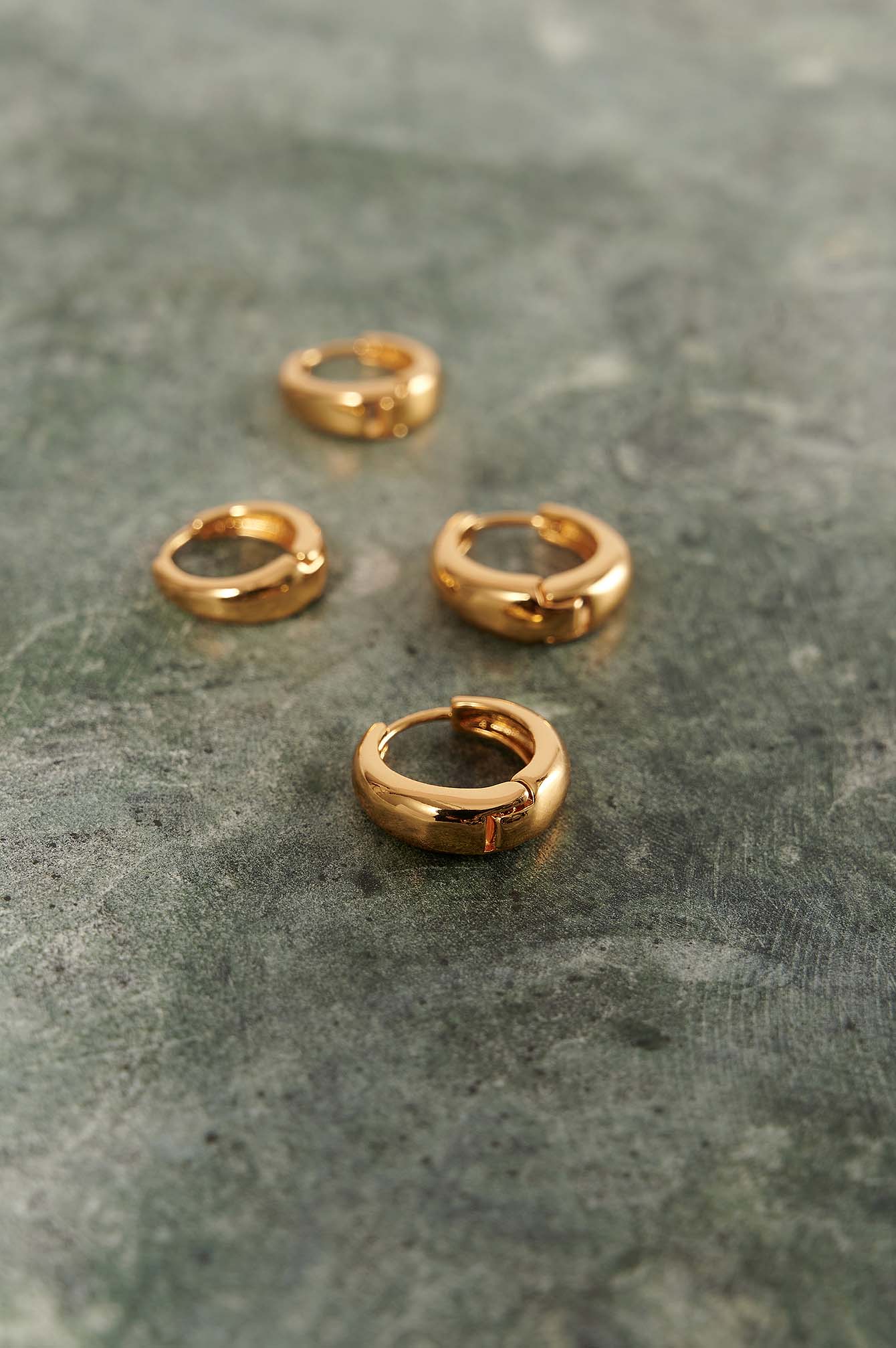 2-pack 18k Recycled Gold Plated Basic Chubby Hoops Gold | na-kd.com