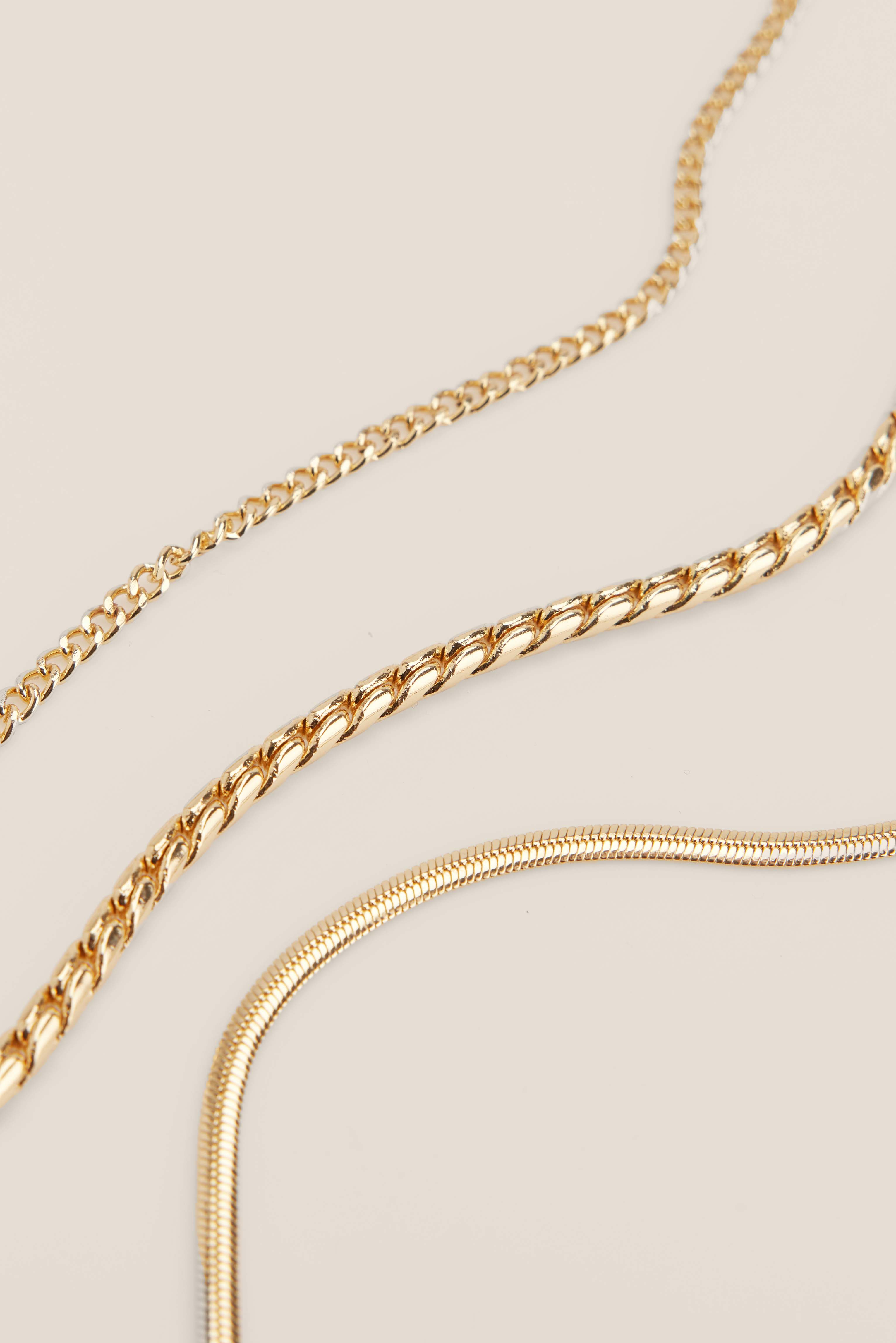 3-pack Basic Chain Necklace Gold | na-kd.com