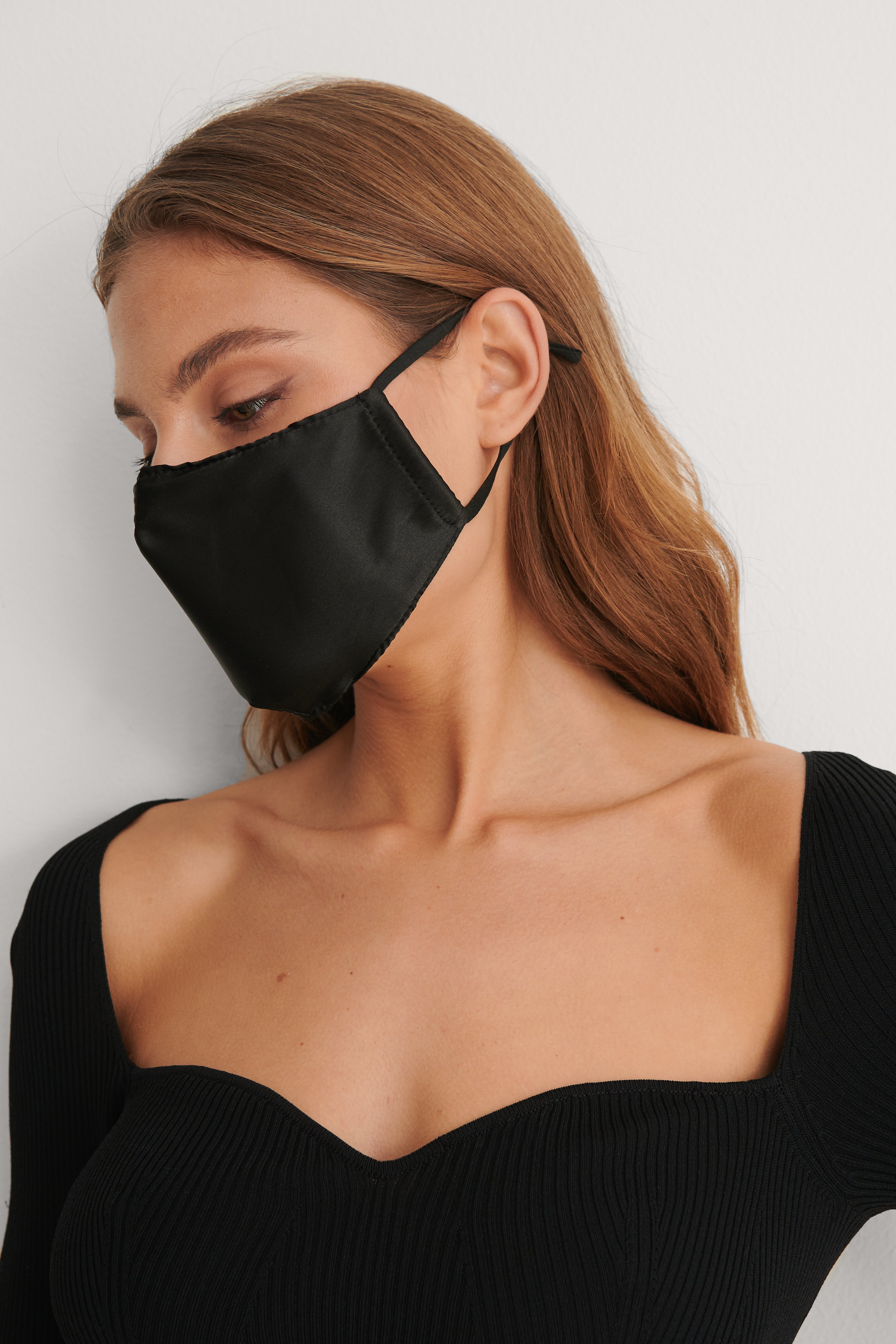 3-Pack Satin Face Masks Black | NA-KD