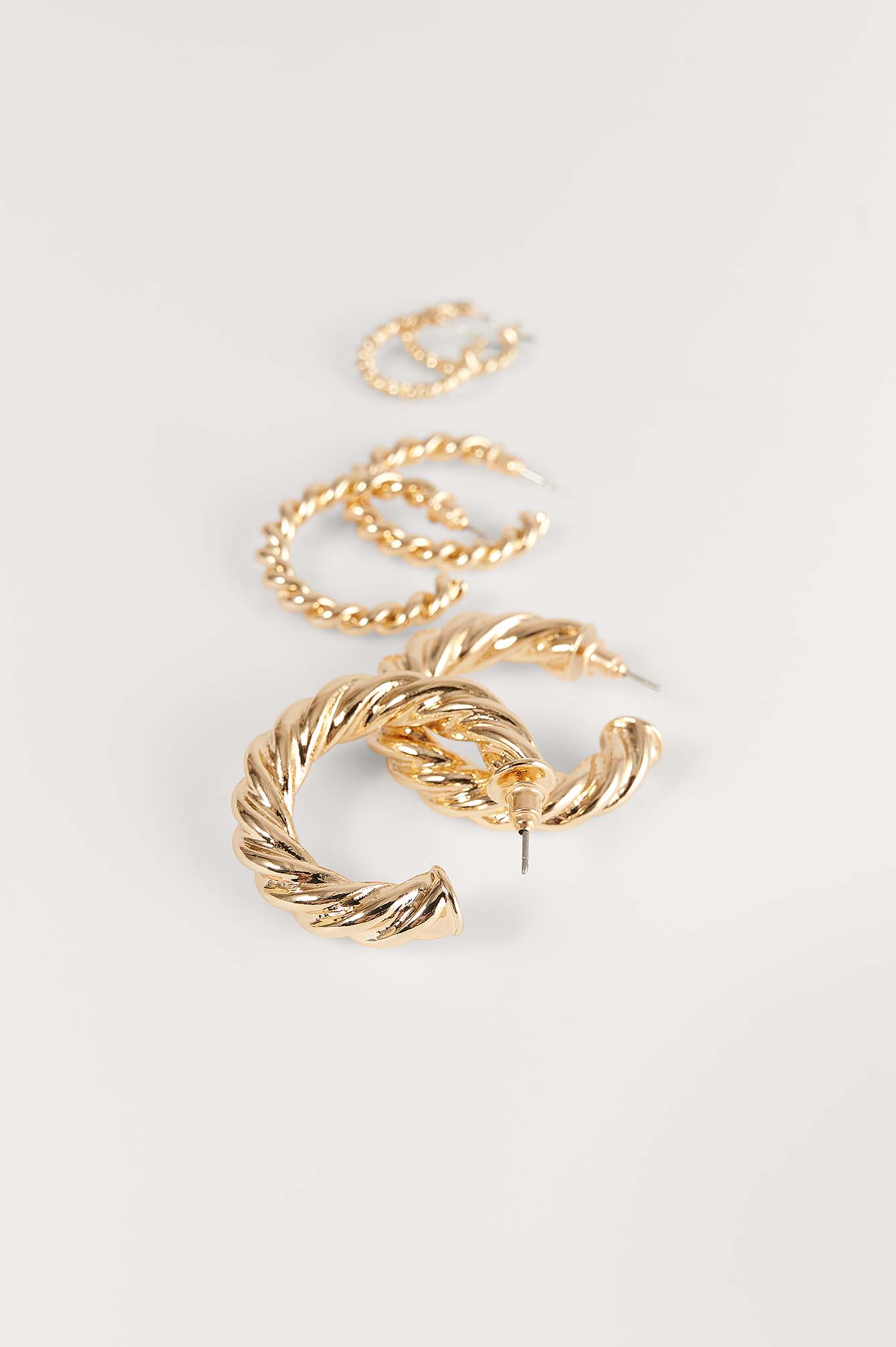 Hanging Letter Hoops Gold | na-kd.com