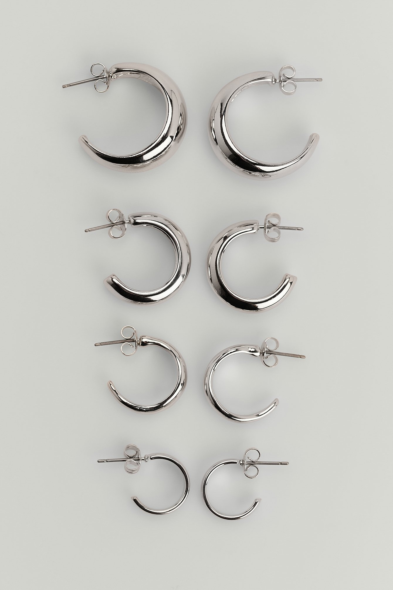 4-pack Basic Hoops Silver | NA-KD