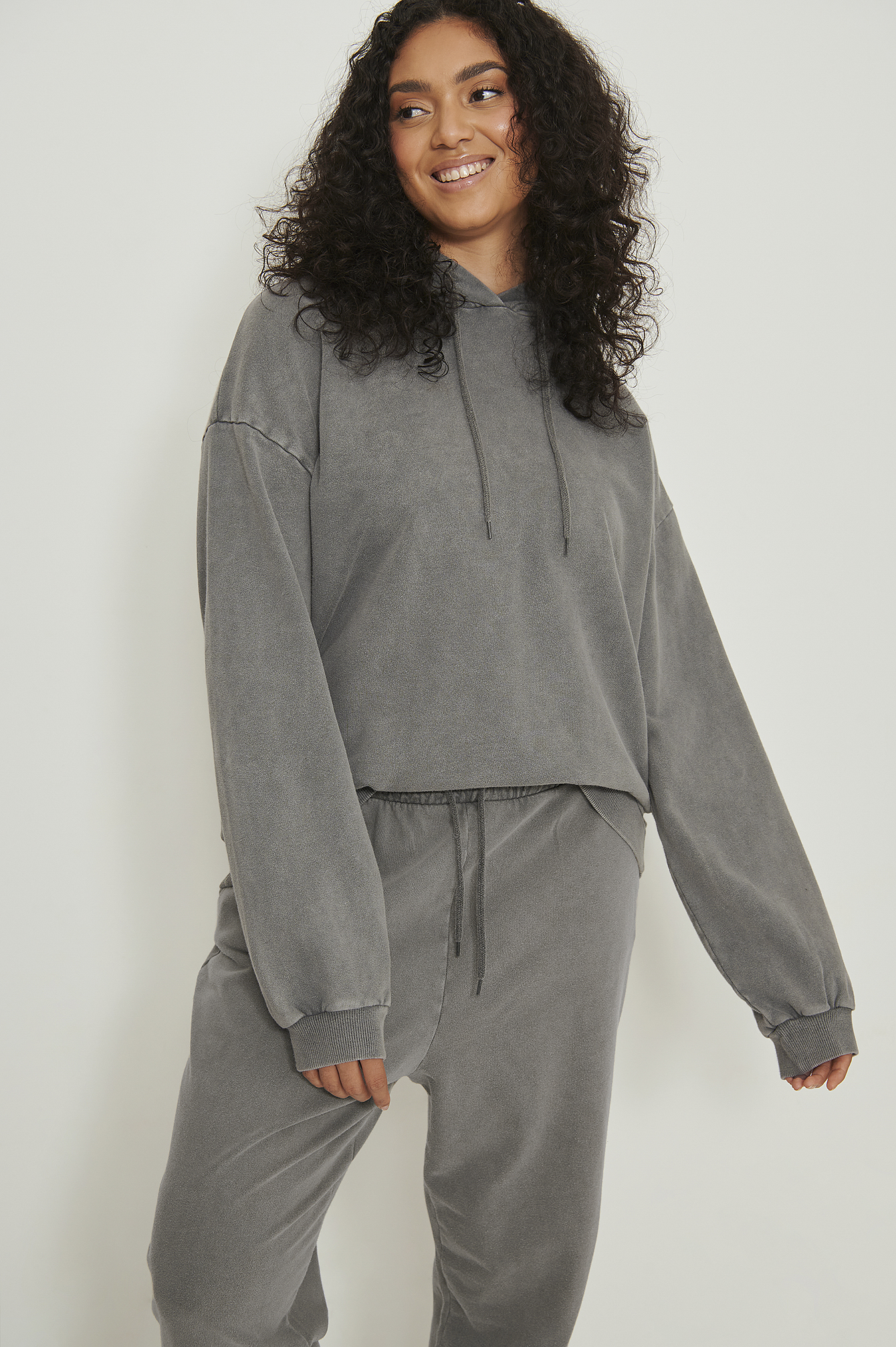 Acid Wash Hoodie Grey | NA-KD