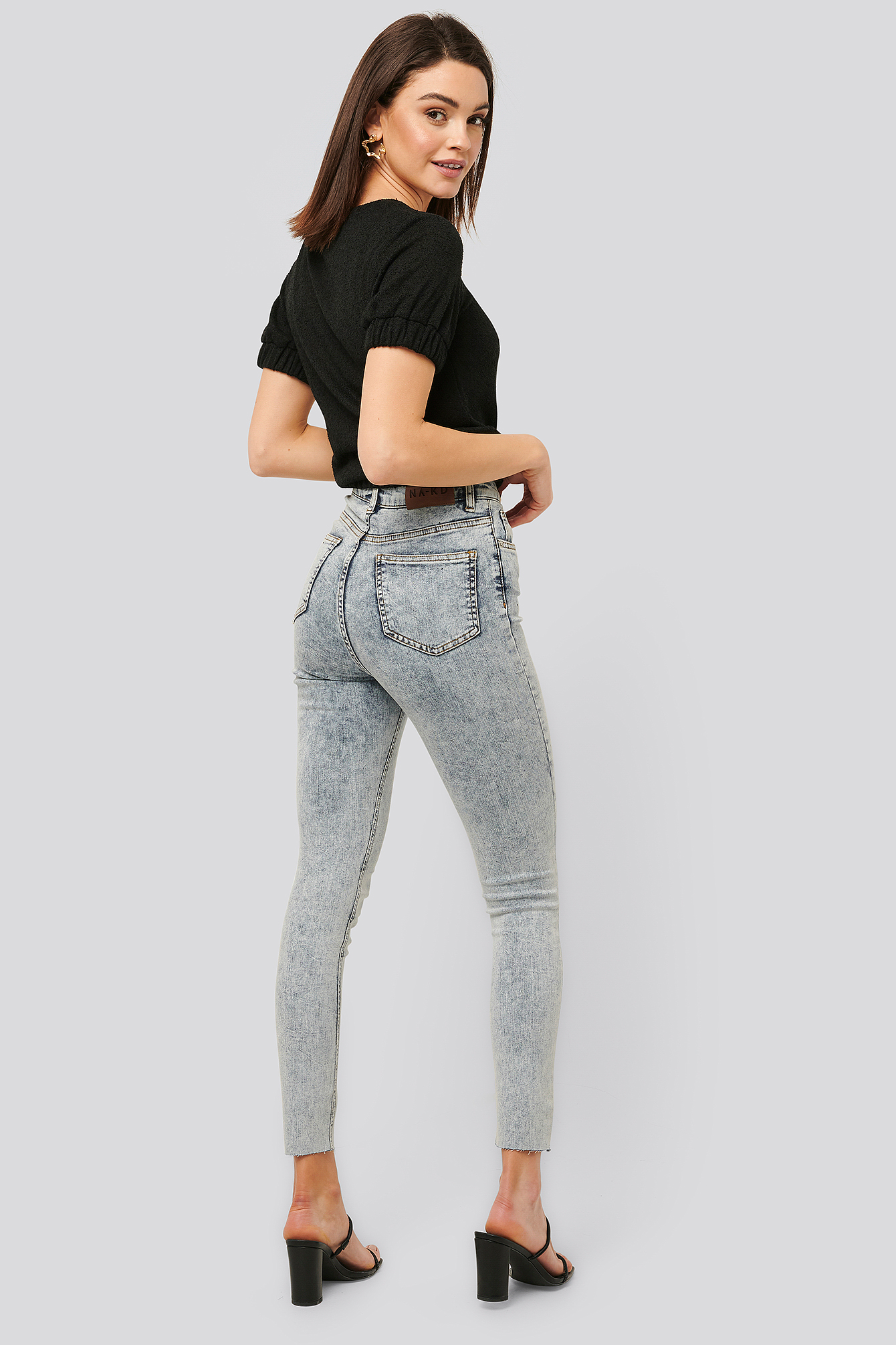 Acid Wash Skinny Jeans Grey | NA-KD