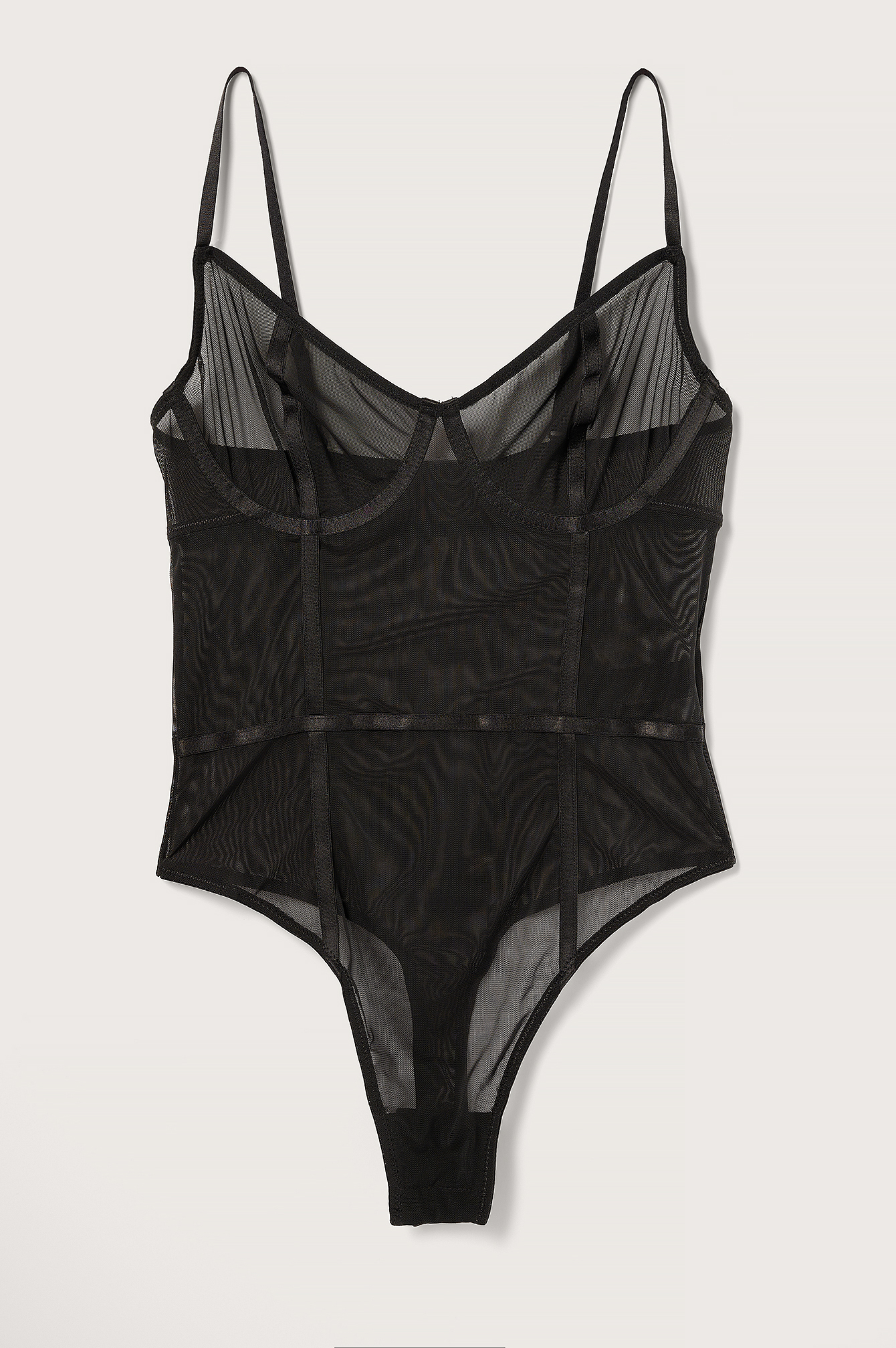 All Mesh V-String Bodysuit Negro | na-kd.com