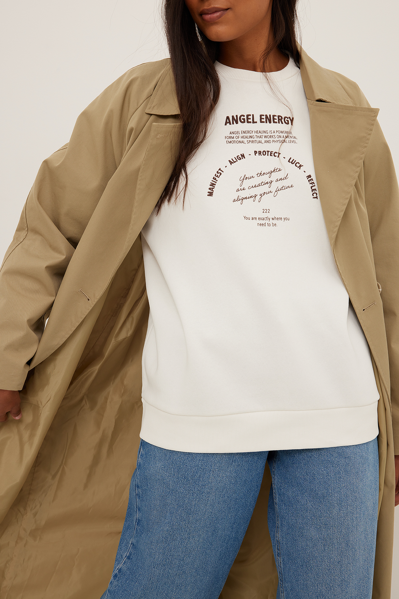 Angel Print Sweatshirt Offwhite | na-kd.com