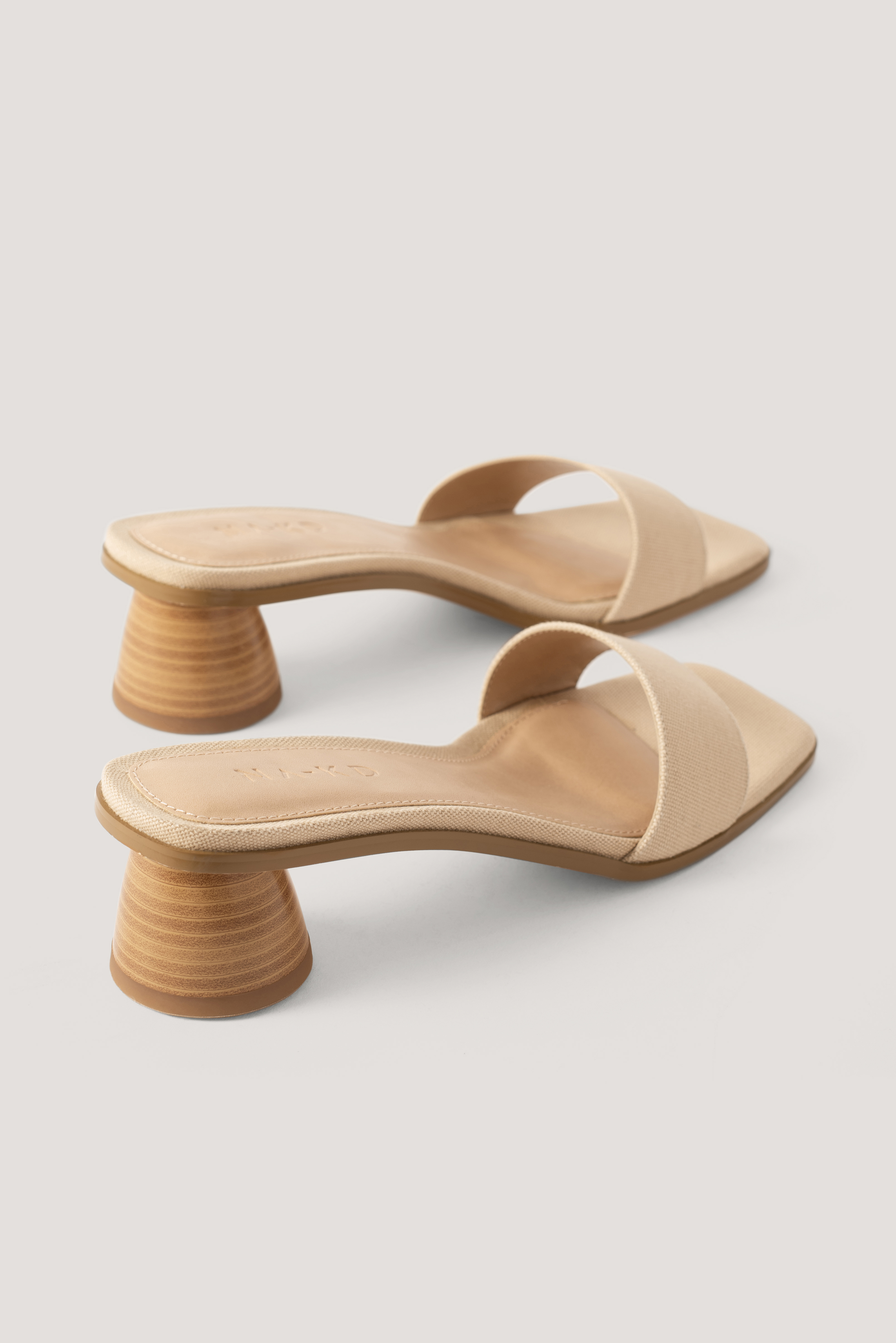 Basic Canvas Mules Beige | na-kd.com