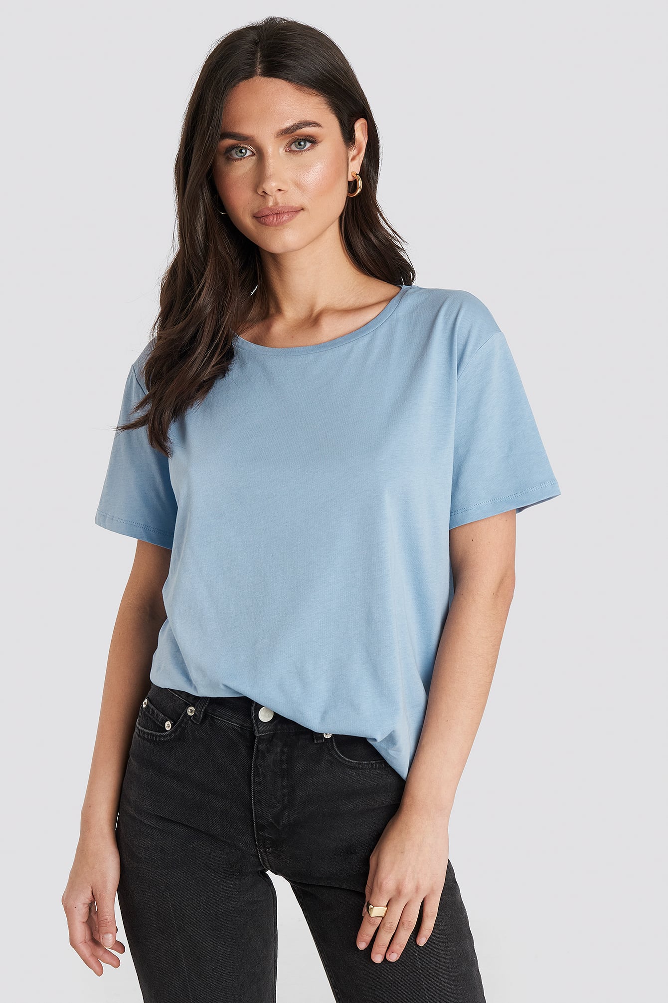 Basic Oversize T-Shirt Blå | NA-KD