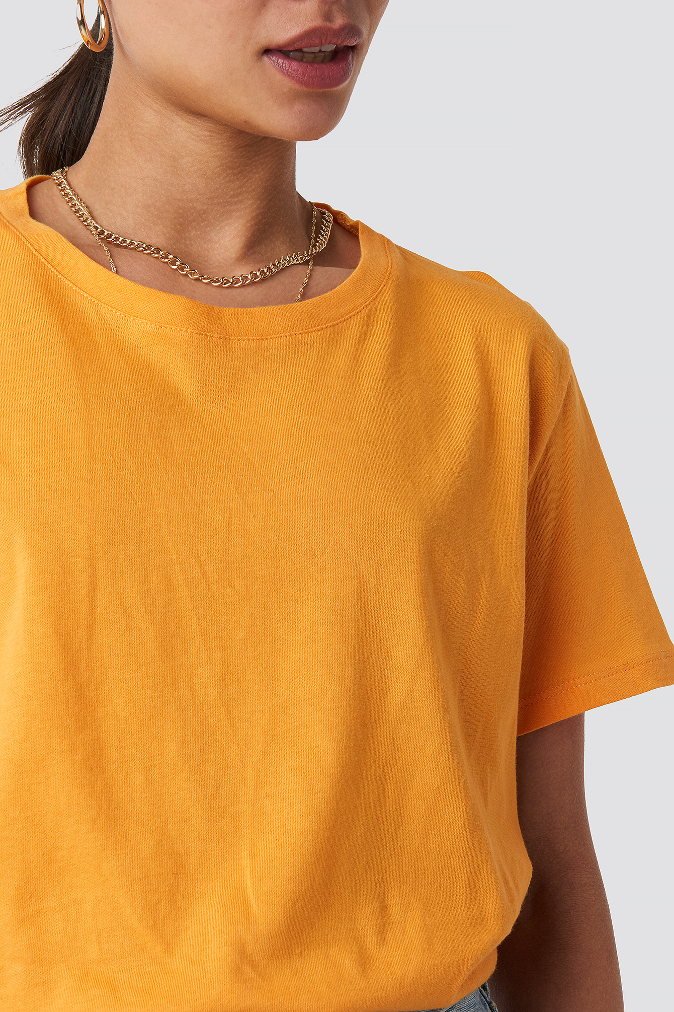 Basic Oversize T-Shirt Orange | na-kd.com