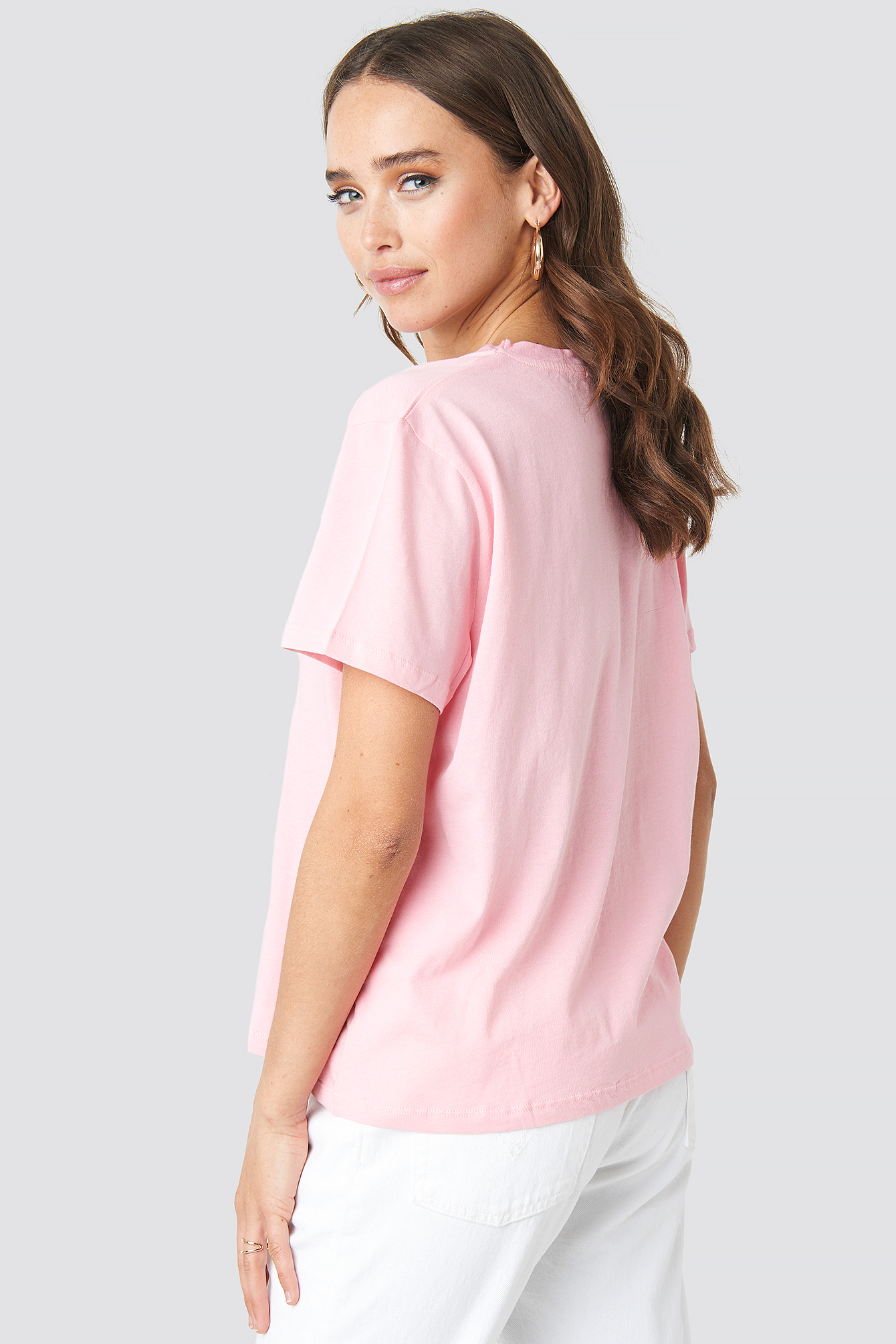 Basic Oversized Tee Pink | na-kd.com
