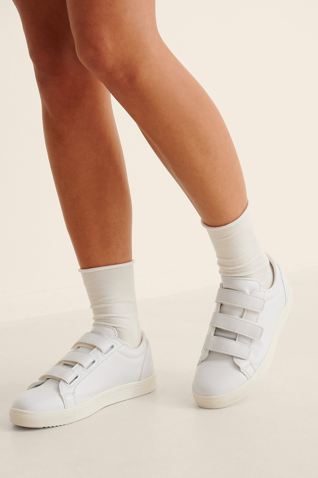 Basic Velcro Trainers White | na-kd.com