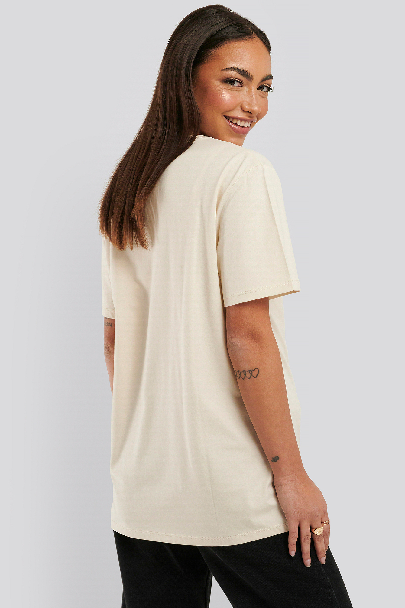 Oversize T-Shirt Beige | na-kd.com