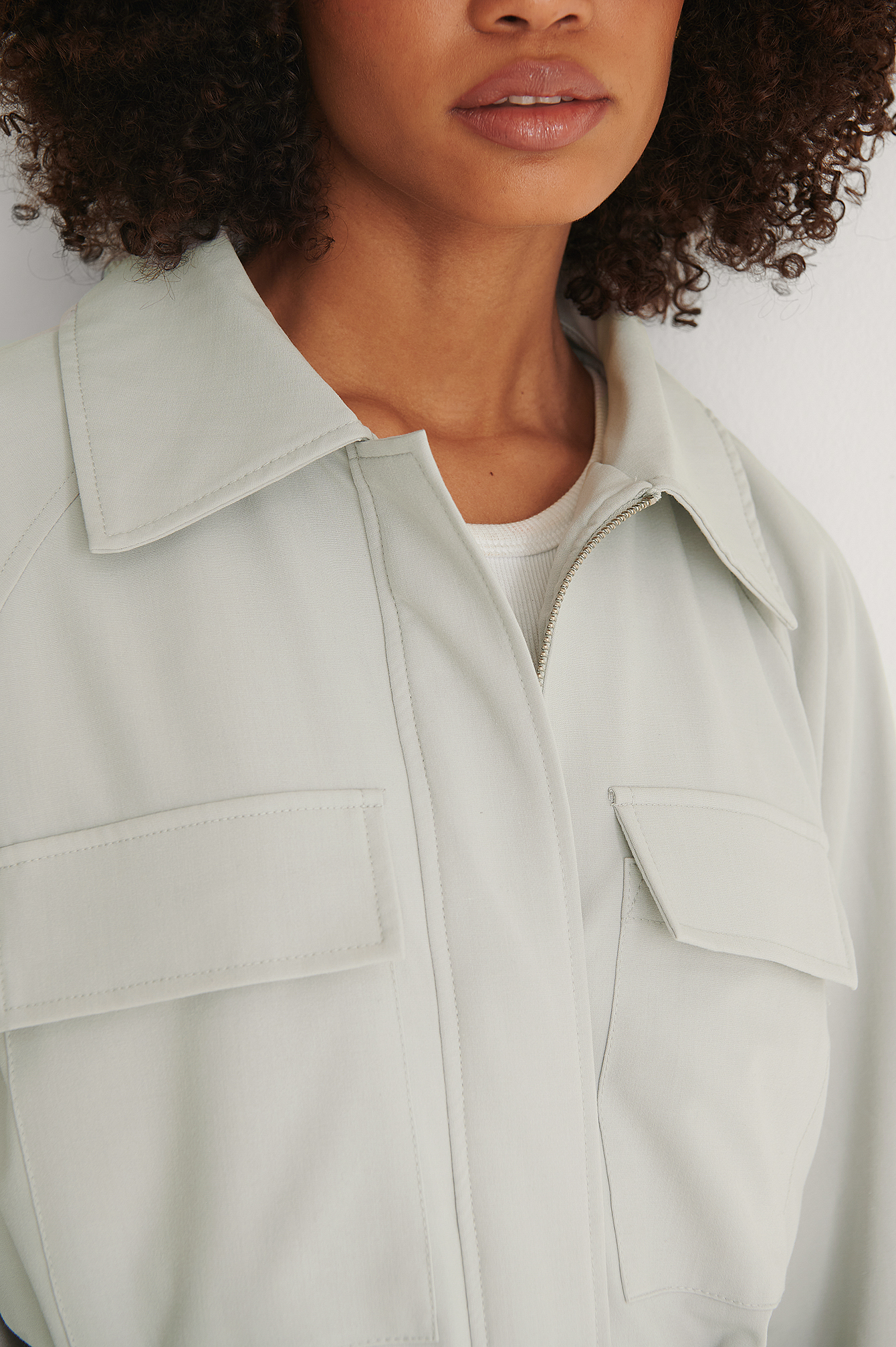 Belted Melange Jacket Grey | na-kd.com