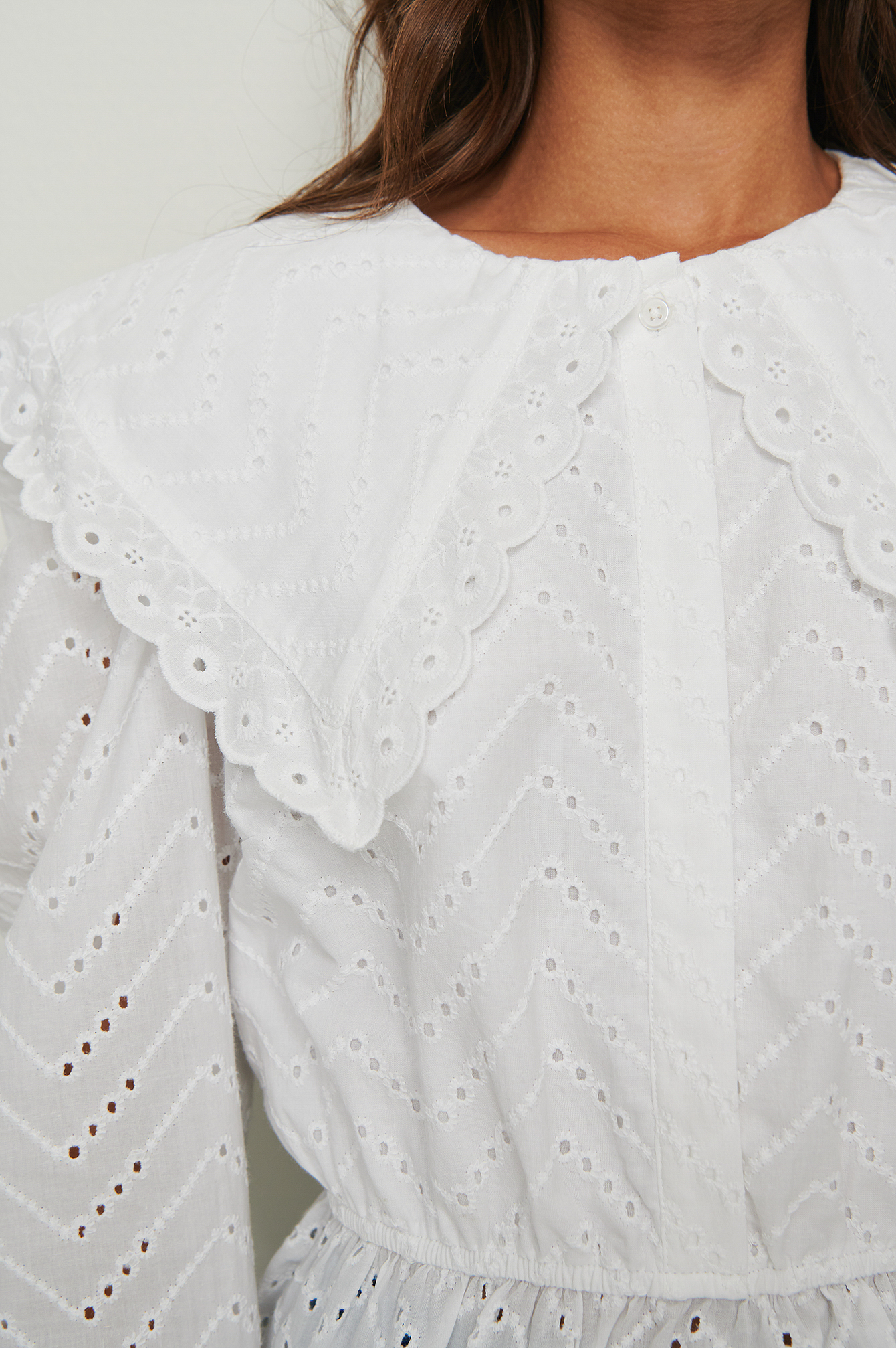 Big Collar Anglaise Blouse White | na-kd.com