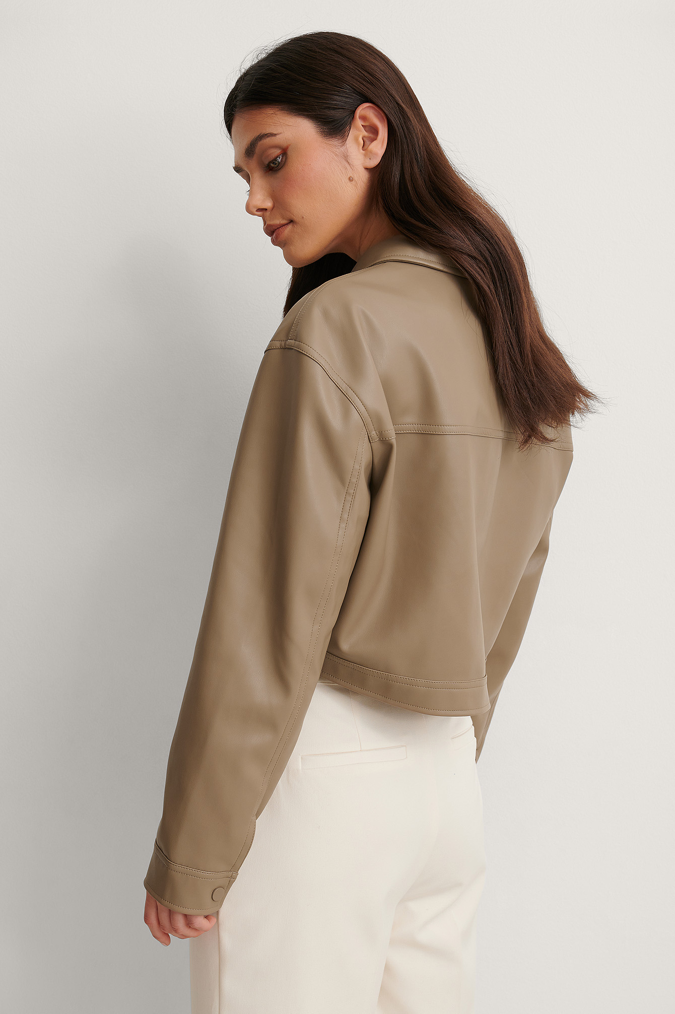 Big Pocket PU Jacket Brown | na-kd.com