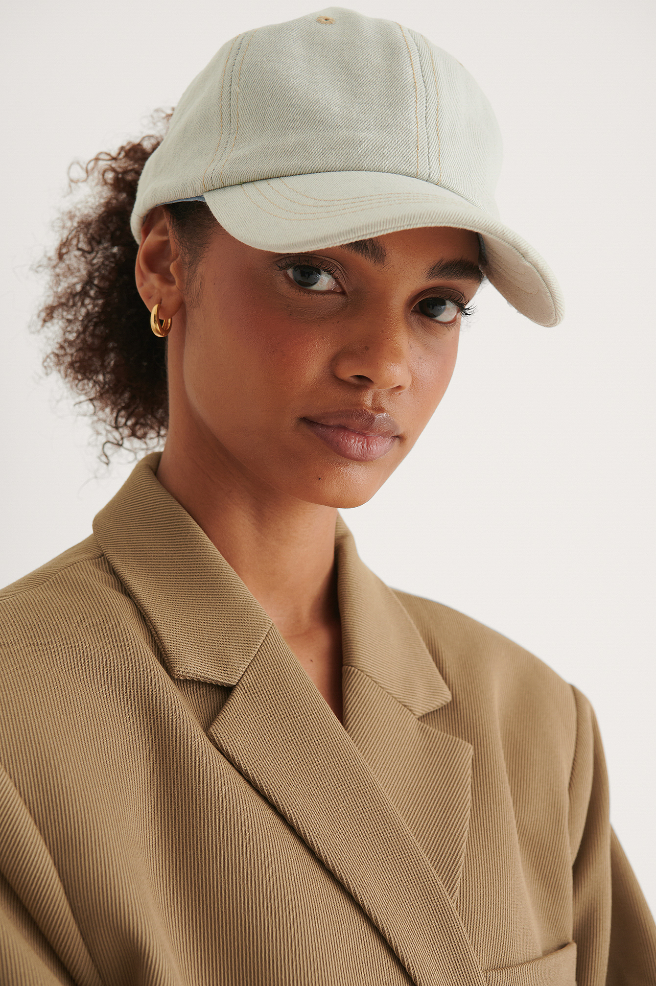 Bleached Denim Cap Beige | NA-KD