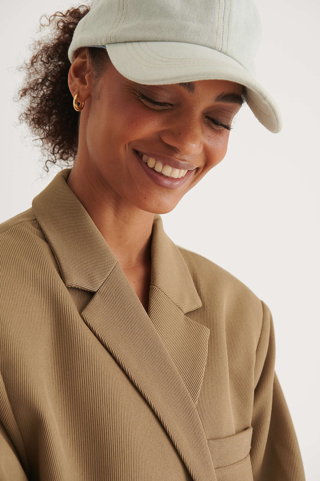 Bleached Denim Cap Beige | na-kd.com