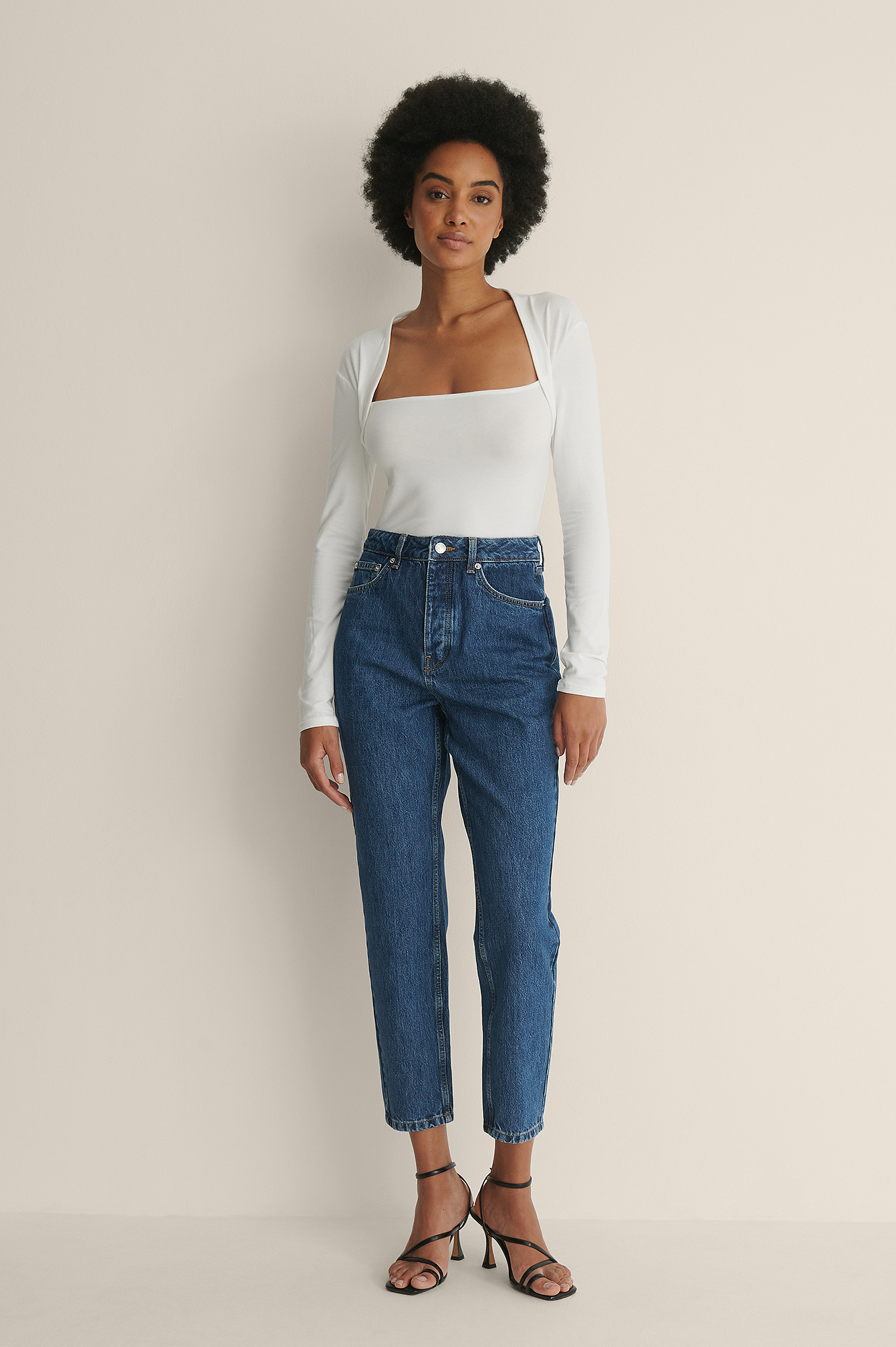 Organic Bolero Jersey Top Offwhite | na-kd.com