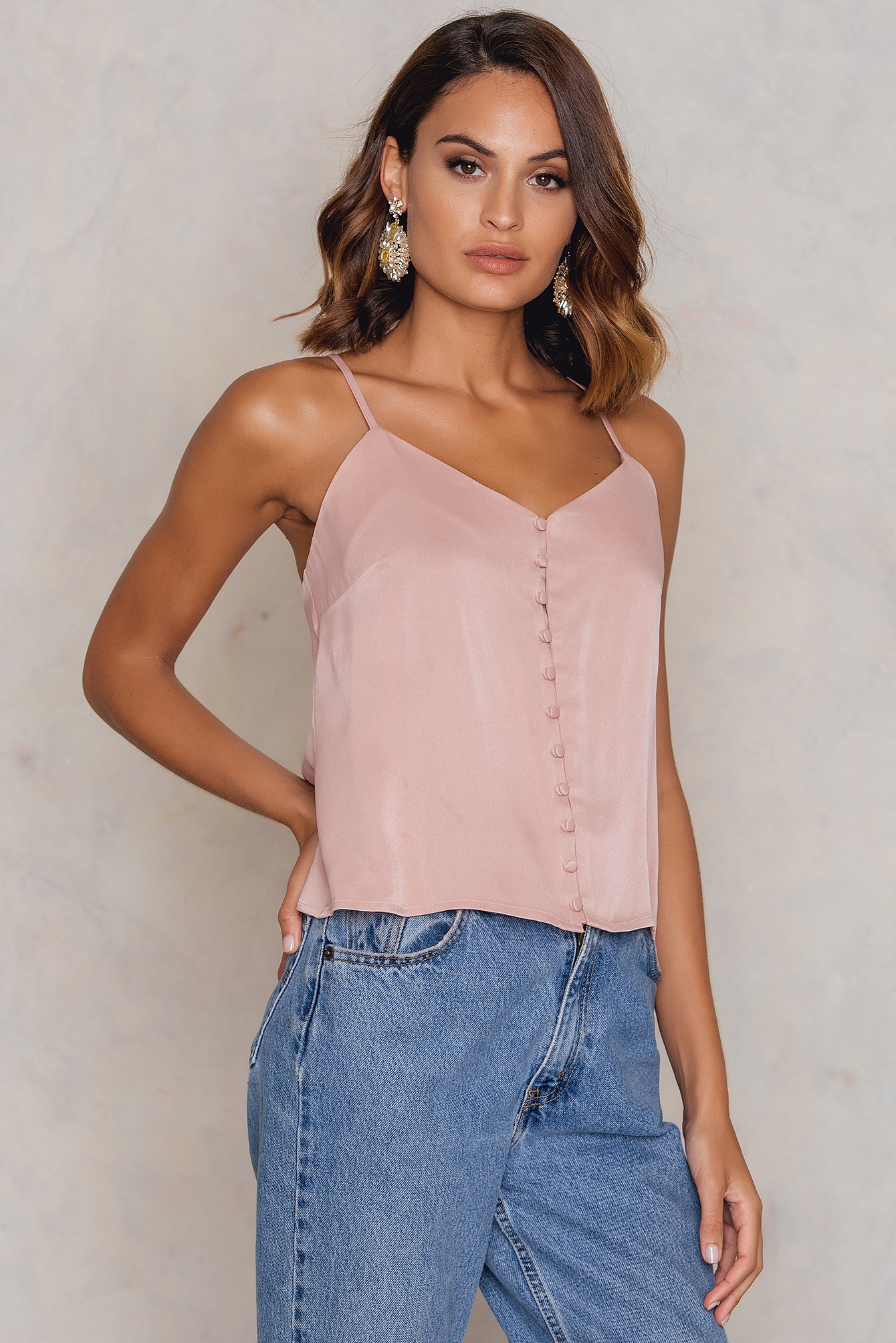 Button Slip Singlet Rose | NA-KD
