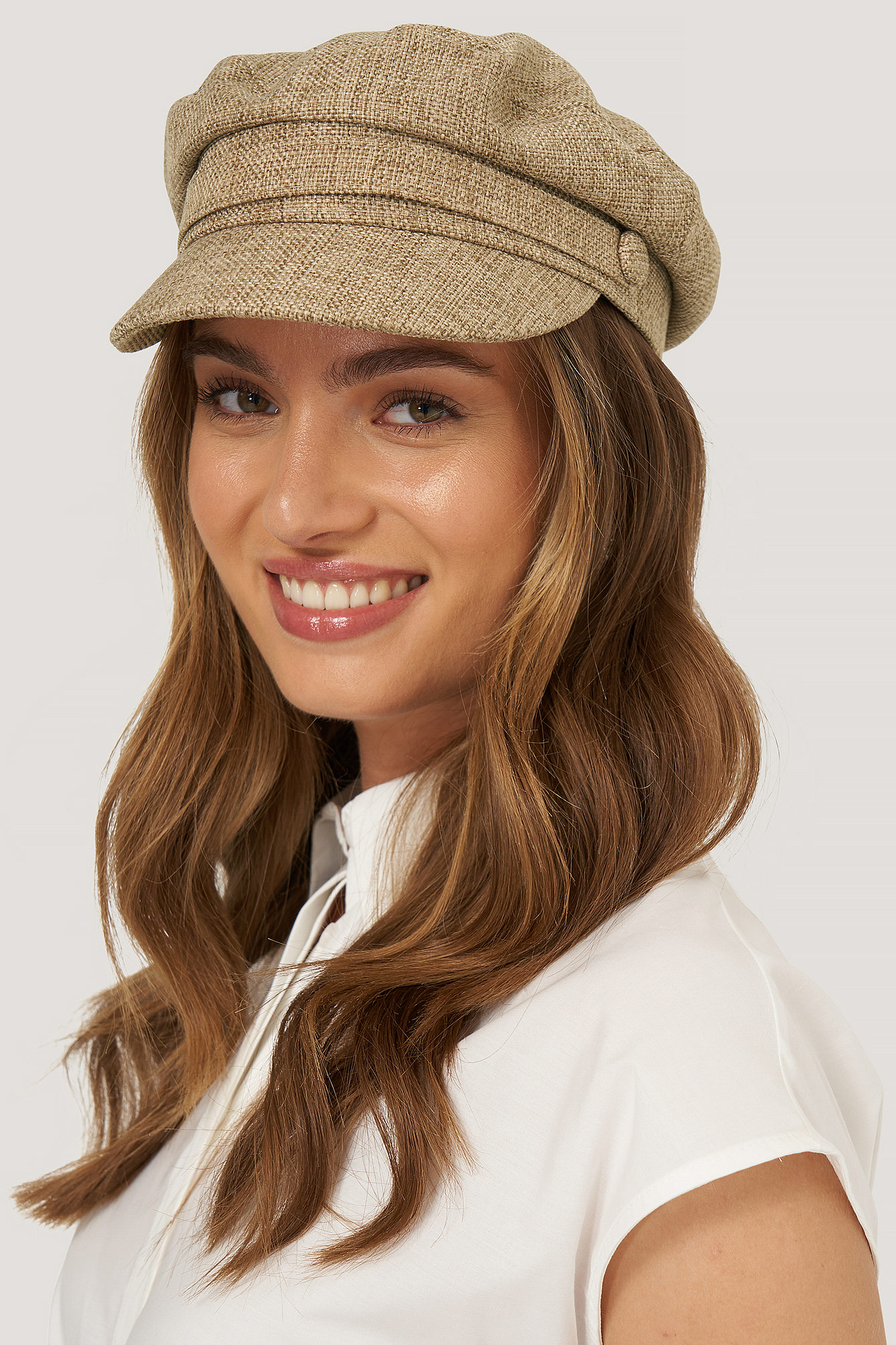 Canvas Baker Boy Cap Beige | NA-KD