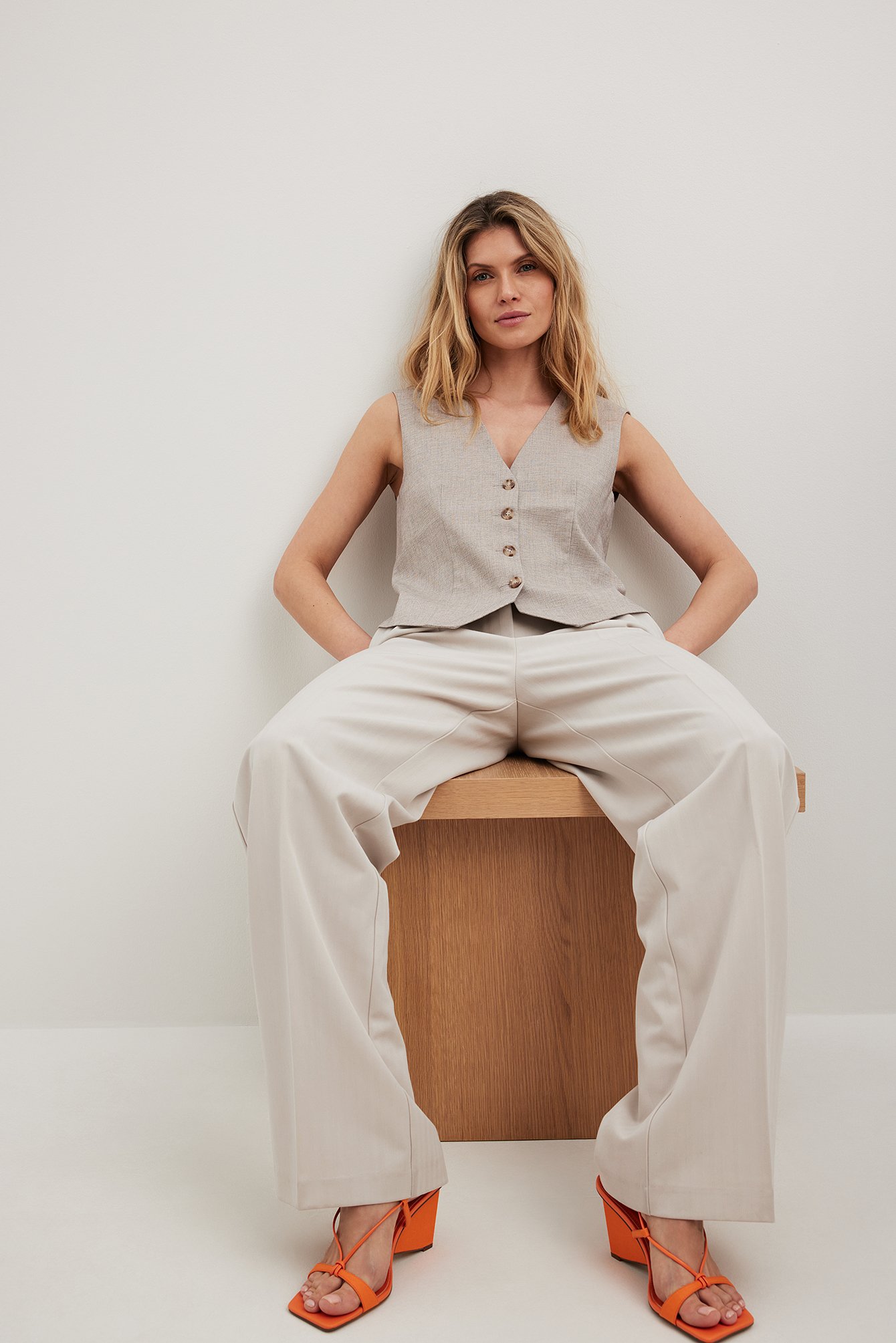 Canvas Wedge Heels Orange | NA-KD