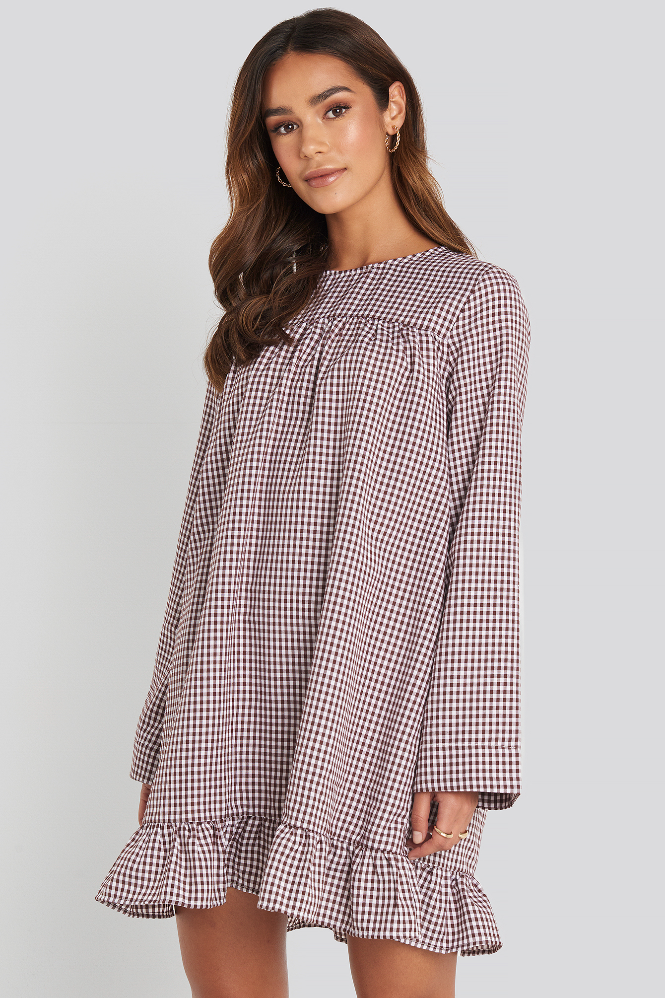 Checked Mini Dress Röd | NA-KD