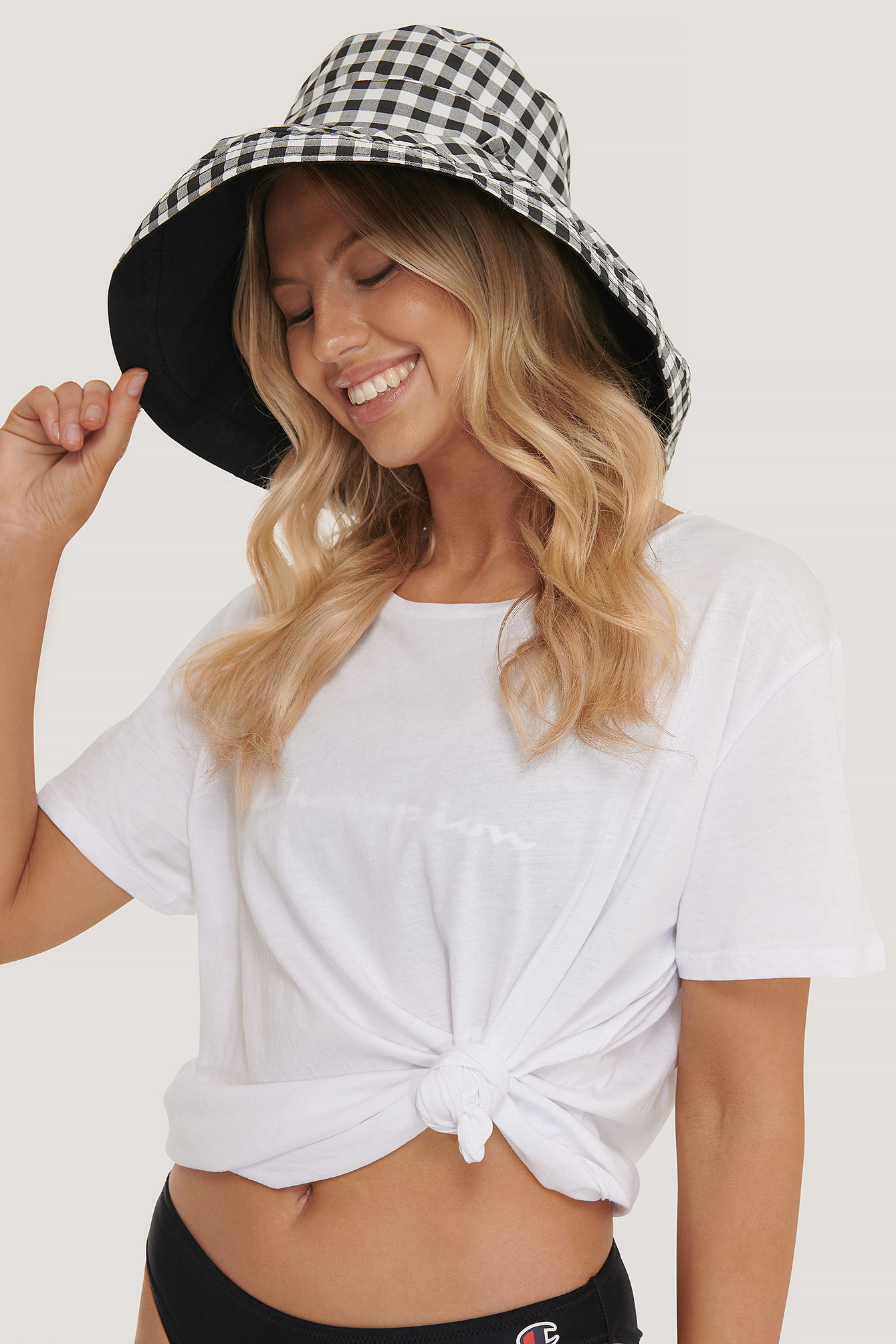 Checked Oversize Bucket Hat Multicolor | NA-KD