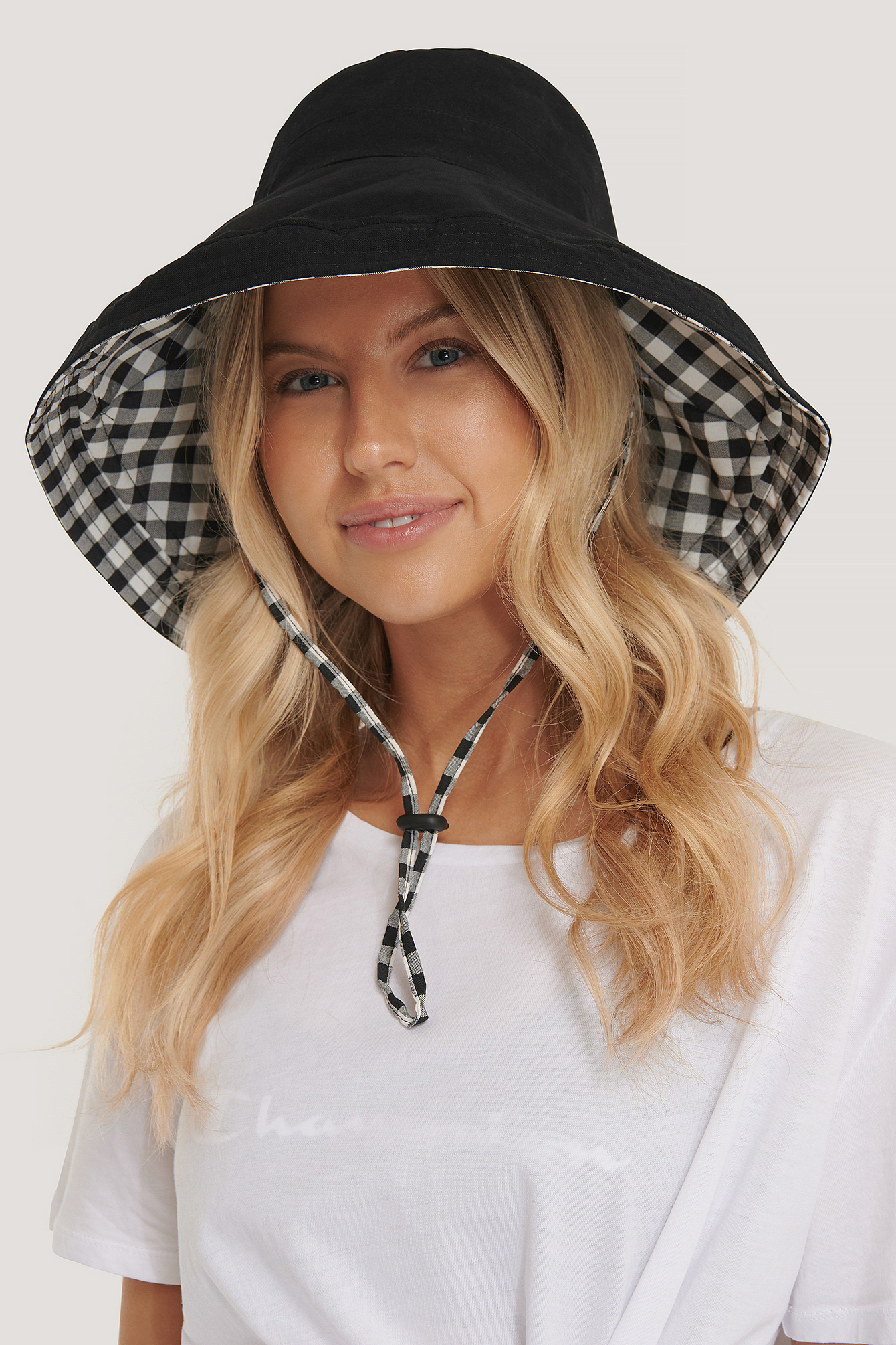 Checked Oversize Bucket Hat Multicolor | na-kd.com