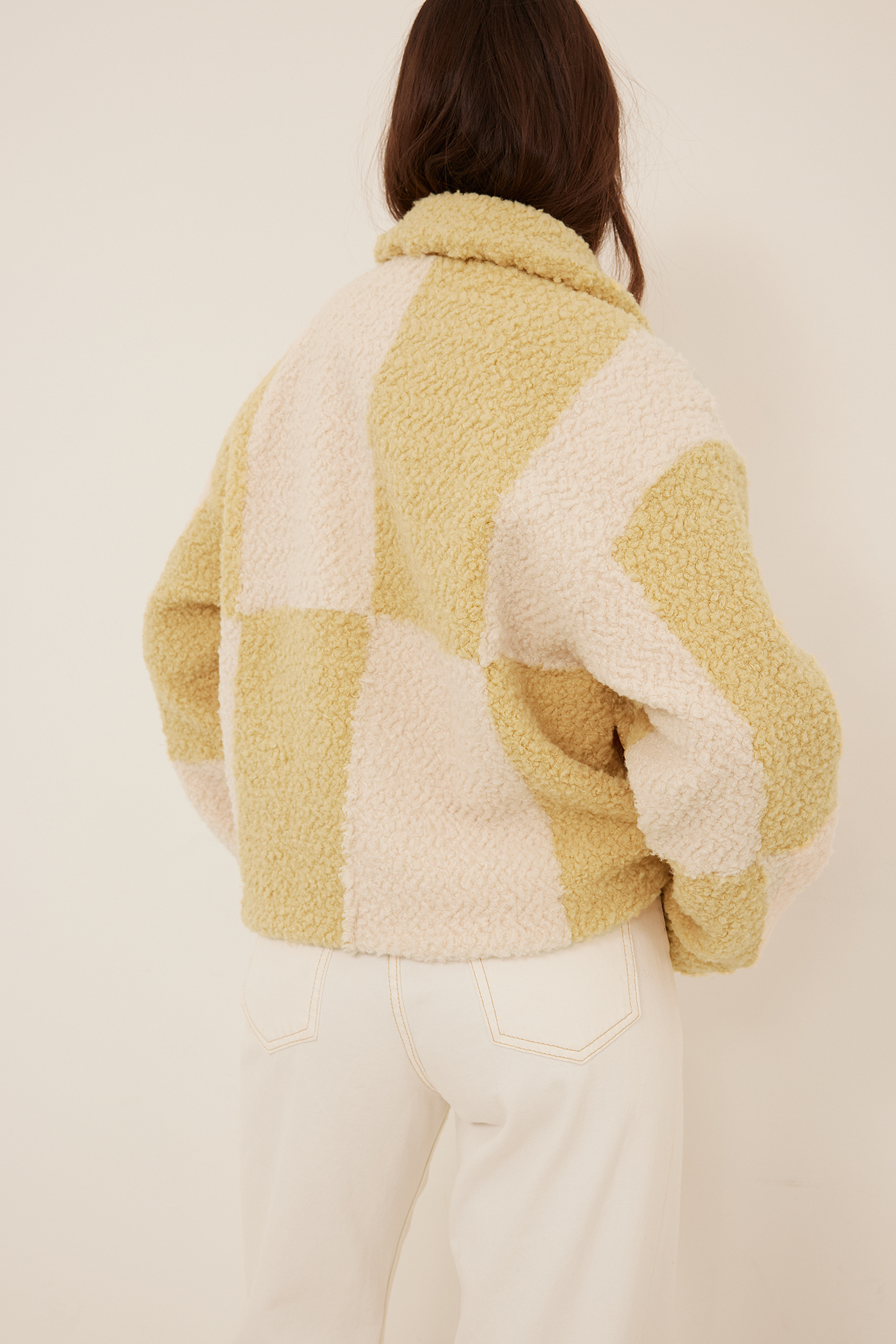 Checked Short Teddy Coat Checkered | na-kd.com