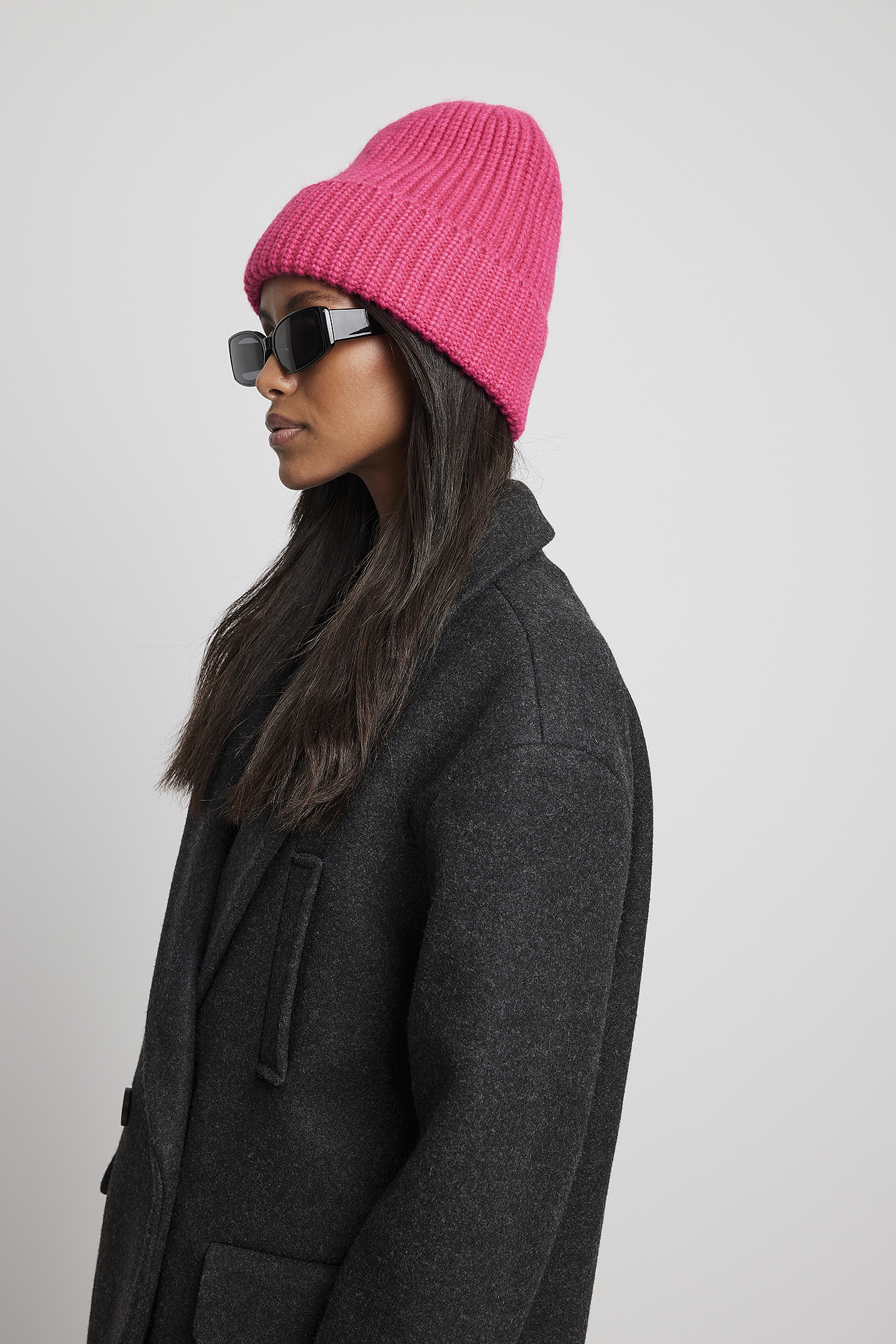 Chunky Knitted Soft Beanie Pink | NA-KD