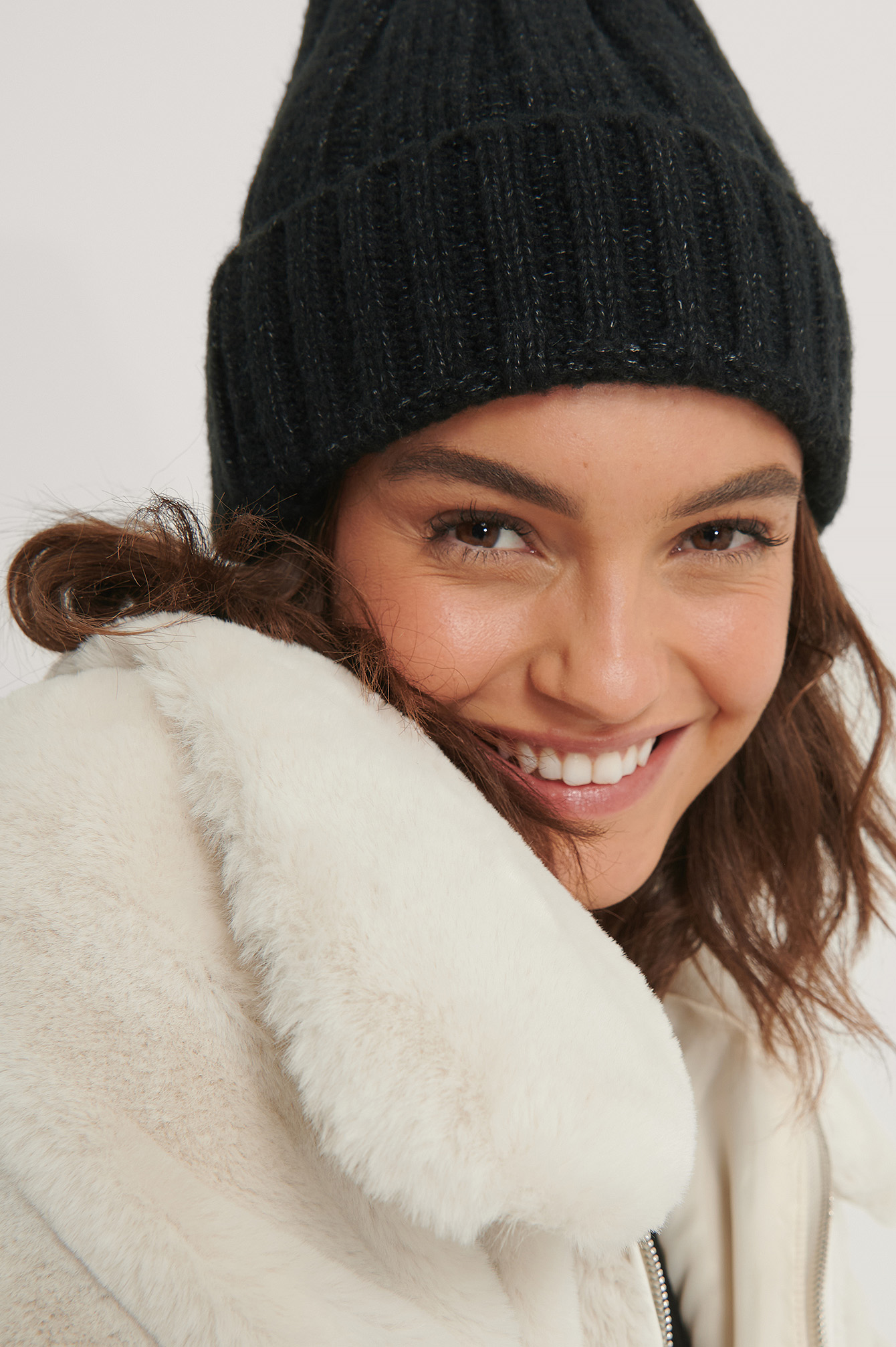 Chunky Ribbed Beanie Grey | NA-KD