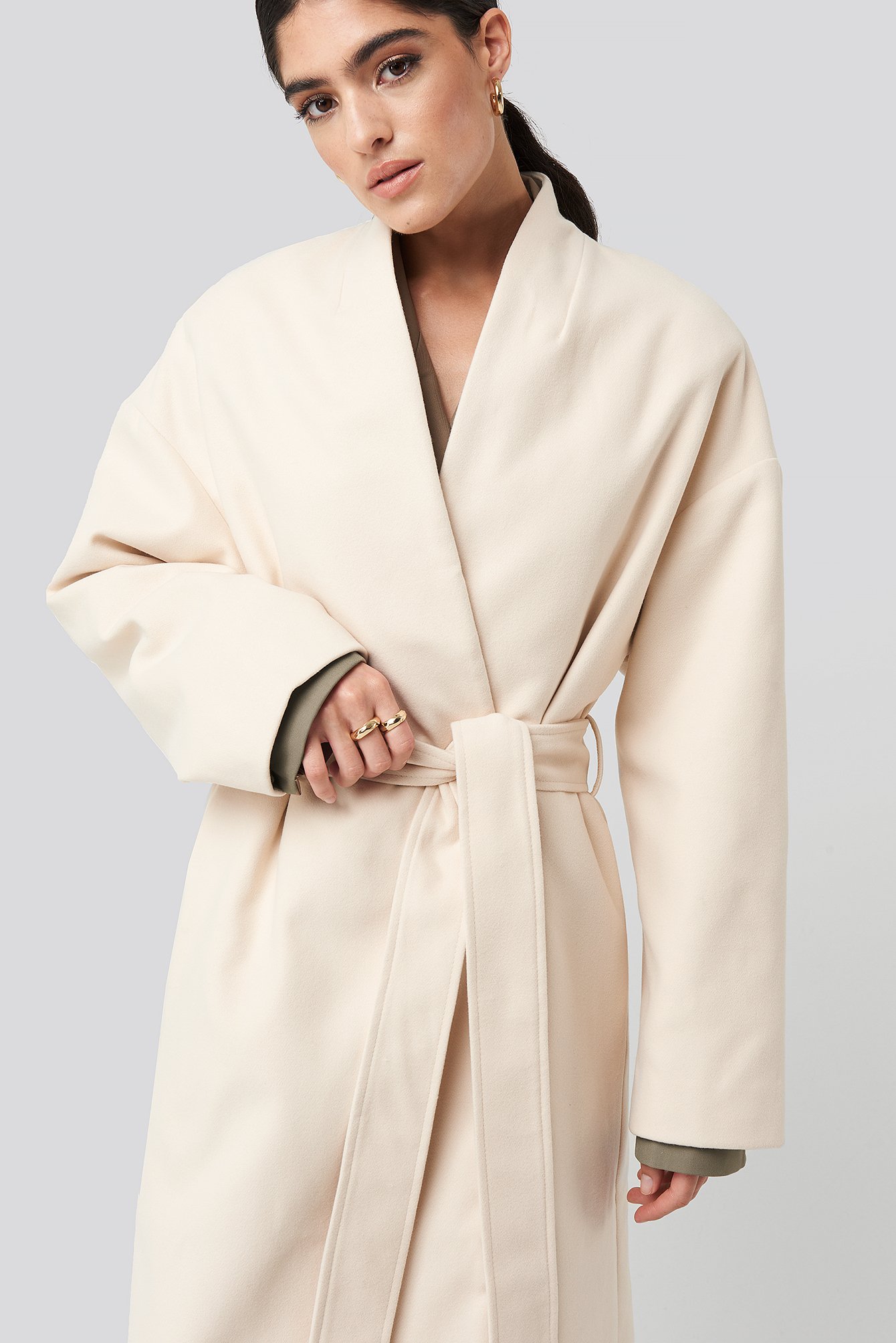 Classic Long Coat Weiß | na-kd.com
