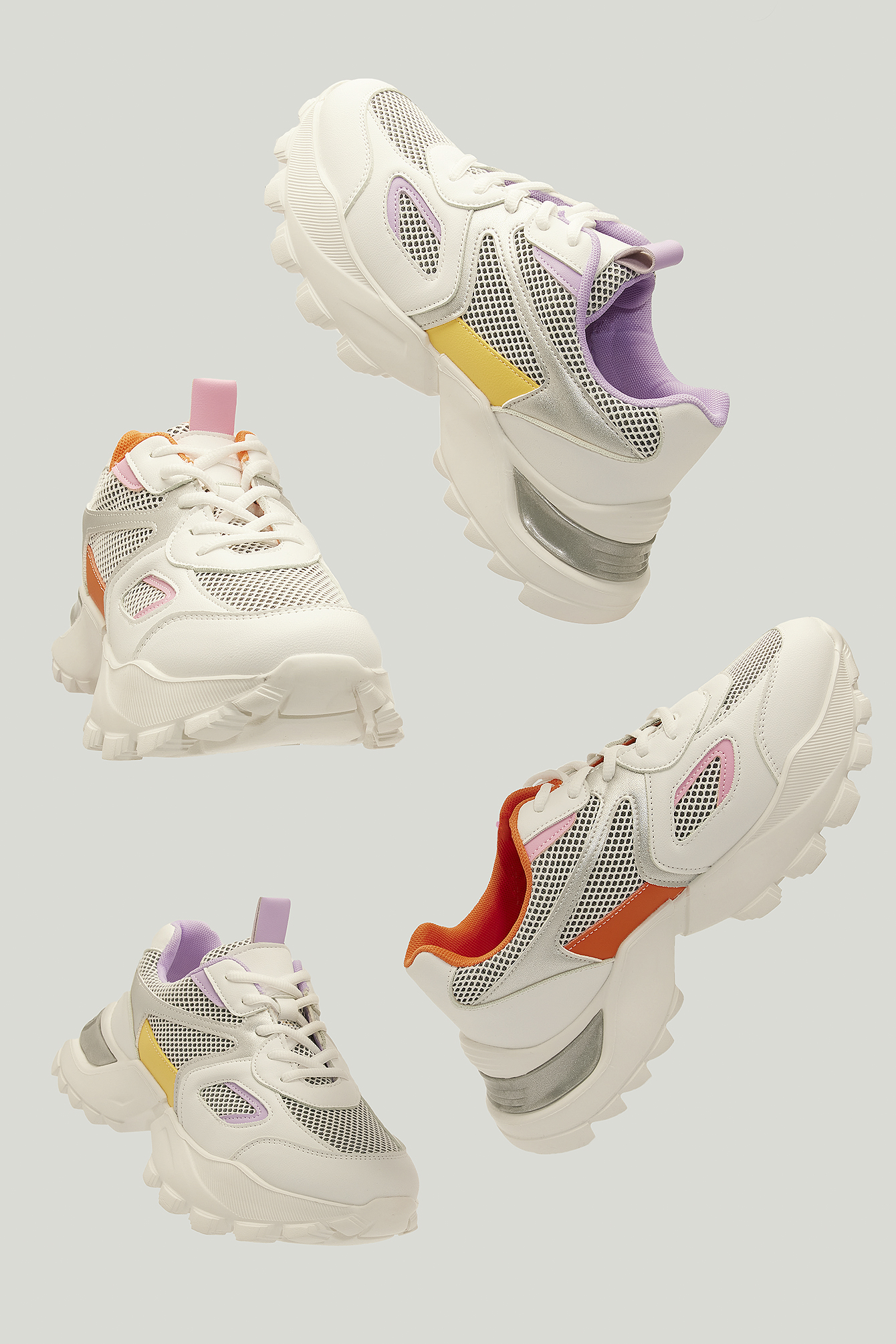 Color Pop Big Mesh Trainers Multicolor | na-kd.com